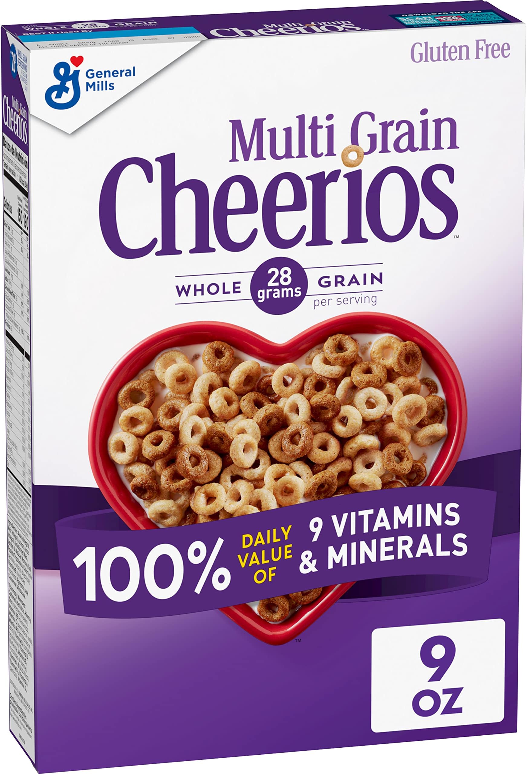 Amazon.com: Multi Grain Cheerios, Gluten Free, Multigrain Cereal, 9 oz ...