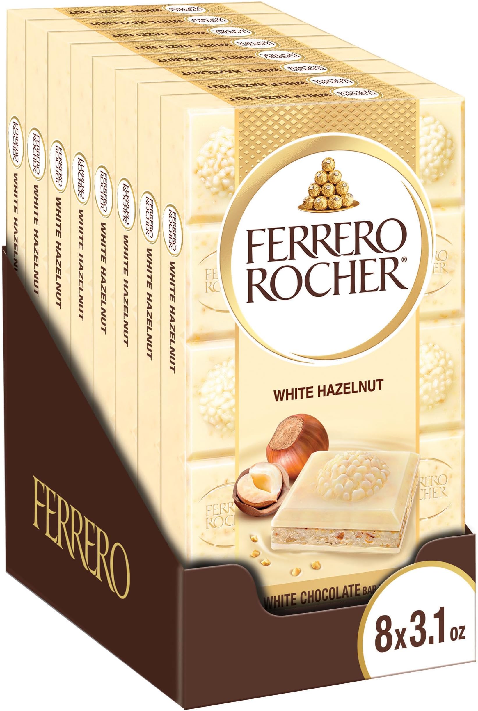 Amazon.com : Ferrero Rocher Premium Chocolate Bars, 8 Pack, Milk ...