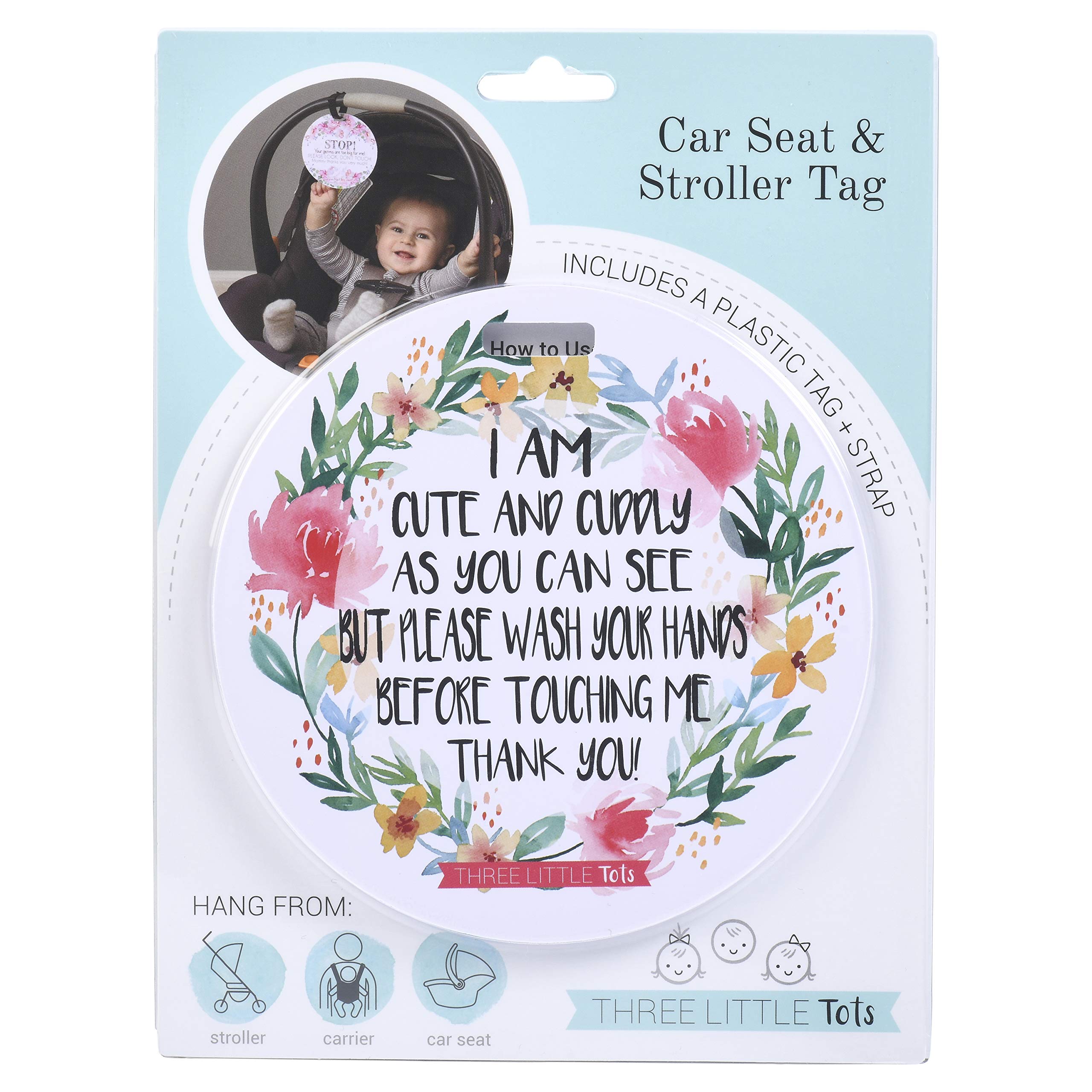 Buy THREE LITTLE TOTS - Cute Flower Tag - Please Wash Your Hands Before ...