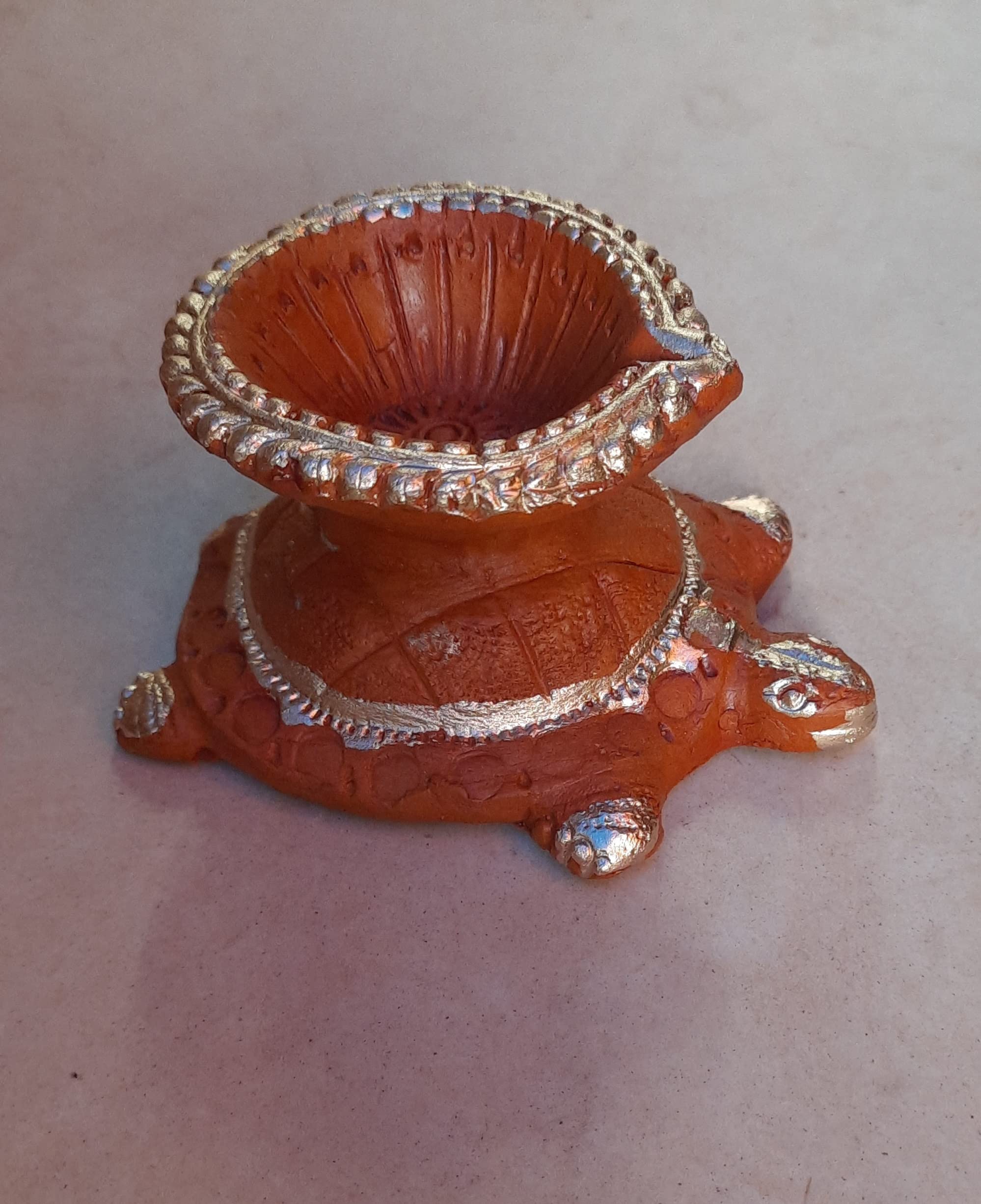 Medium Size Tortoise Kochua Design Small Clay Diya Clay Traditional ...