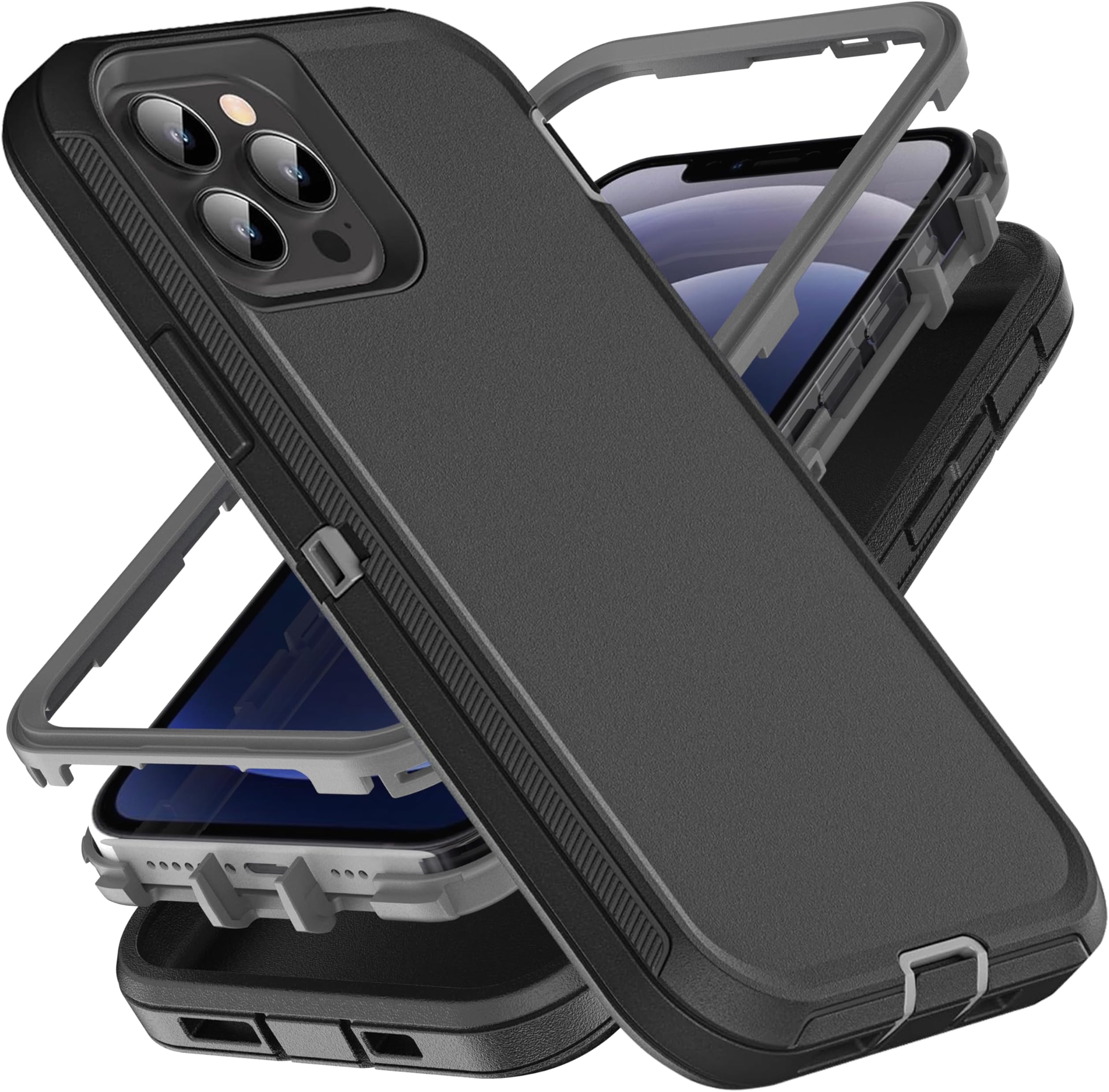 Amazon.com: AICase for iPhone 12/iPhone 12 Pro Case with Glass Screen ...