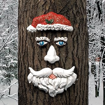 Resin Santa Tree Face : Amazon.co.uk: Garden