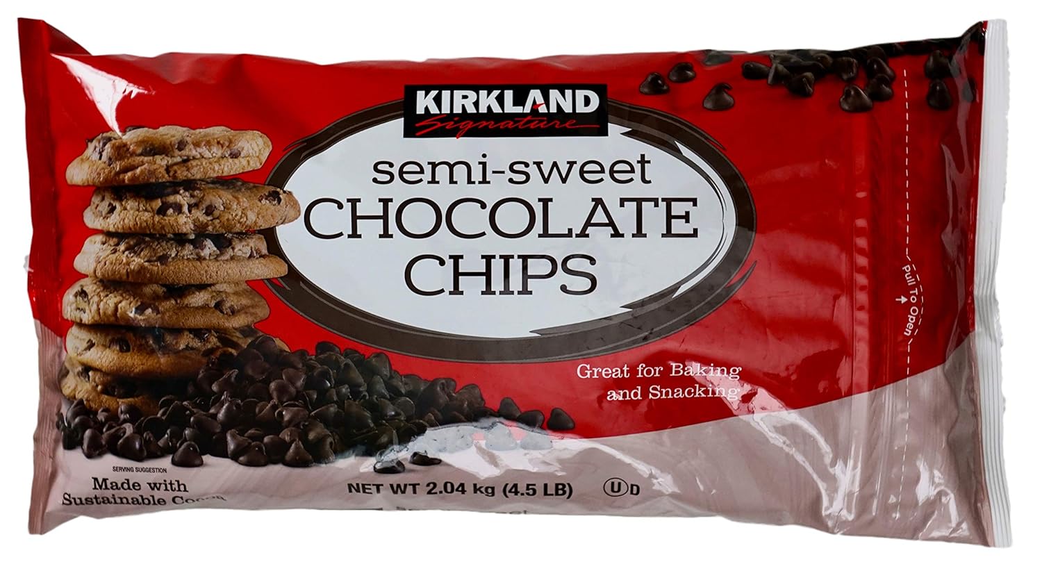 Amazon.com : Kirkland Signature Semi-Sweet Chocolate Chips, 4.5 lb ...