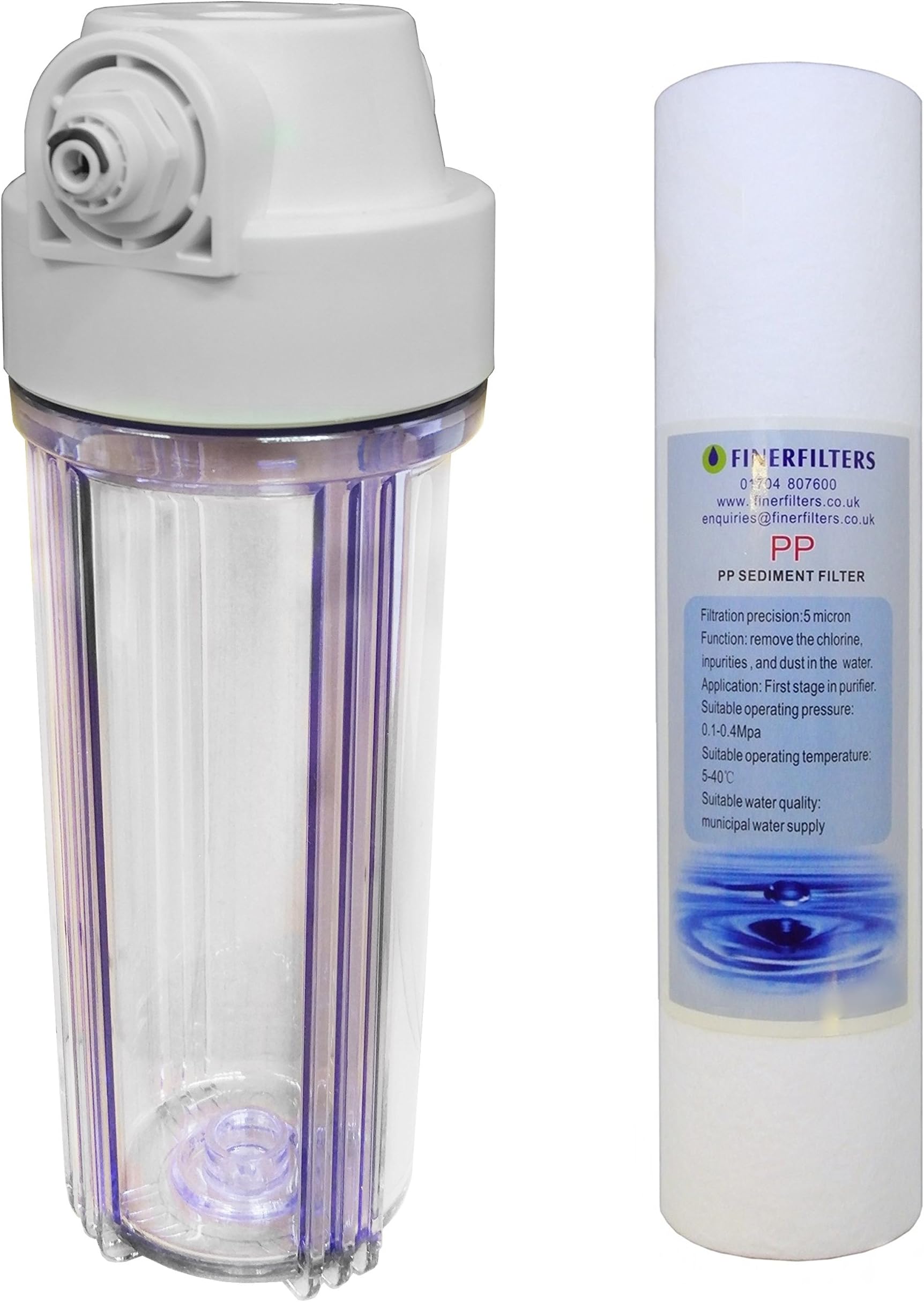 10" Water Filter Housing, Clear with 1/4" Ports : Amazon.co.uk: DIY & Tools