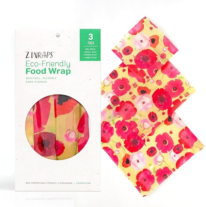 Amazon.com: Z Wraps - Reusable Beeswax Food Wraps - Assorted 3-Pack (S ...