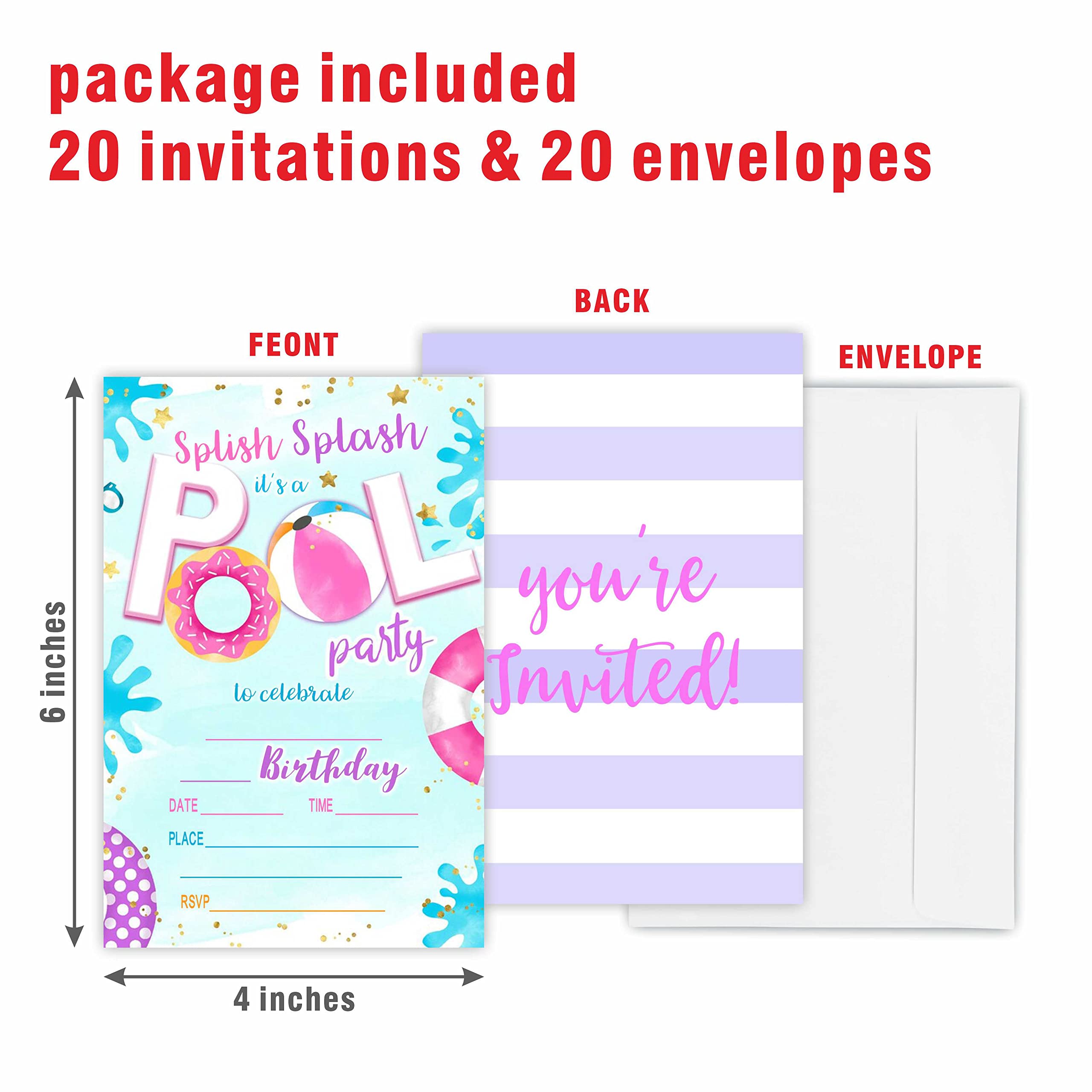 Summer Pool Party Invitations