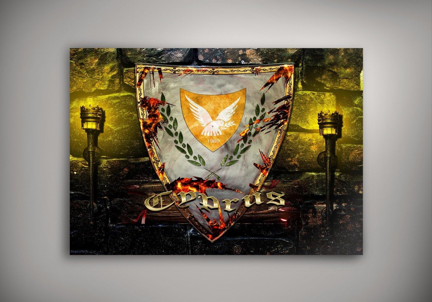 Escudo de Armas Chipre, Póster Ilustración Imagen Foto de Vinilo con ...