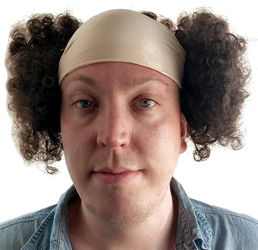 Amazon.com: City Costume Wigs Larry Three Stooges Wig Bald Curly Brown ...