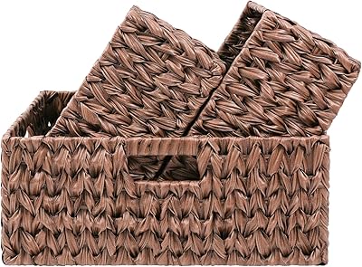 Amazon.com: Wicker Storage Baskets with Lid, Basket With Lid Decorative ...