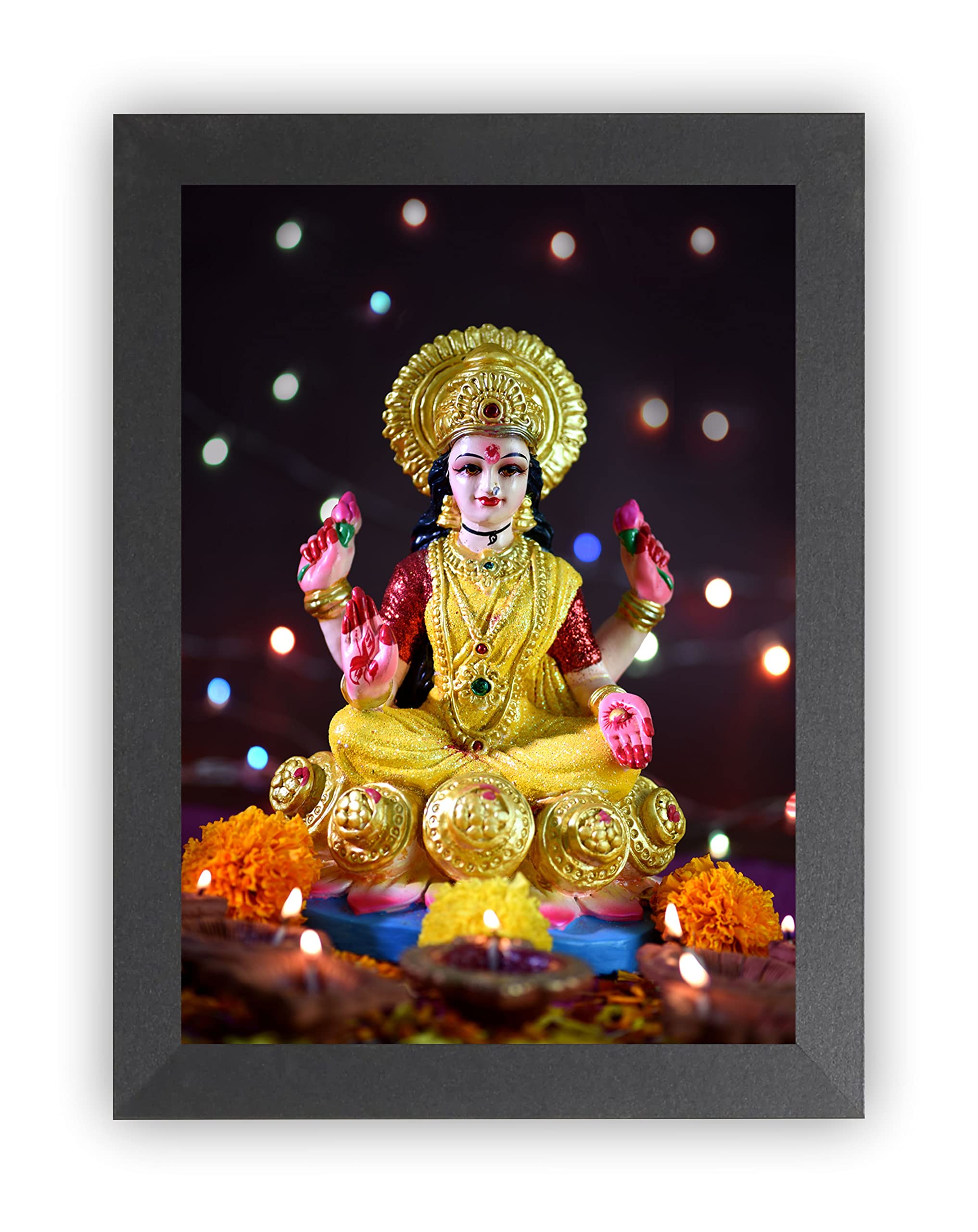 Buy Goddess Lakshmi Ganesh HD Photo Frame, Laxmi Mata Painting, Wall ...