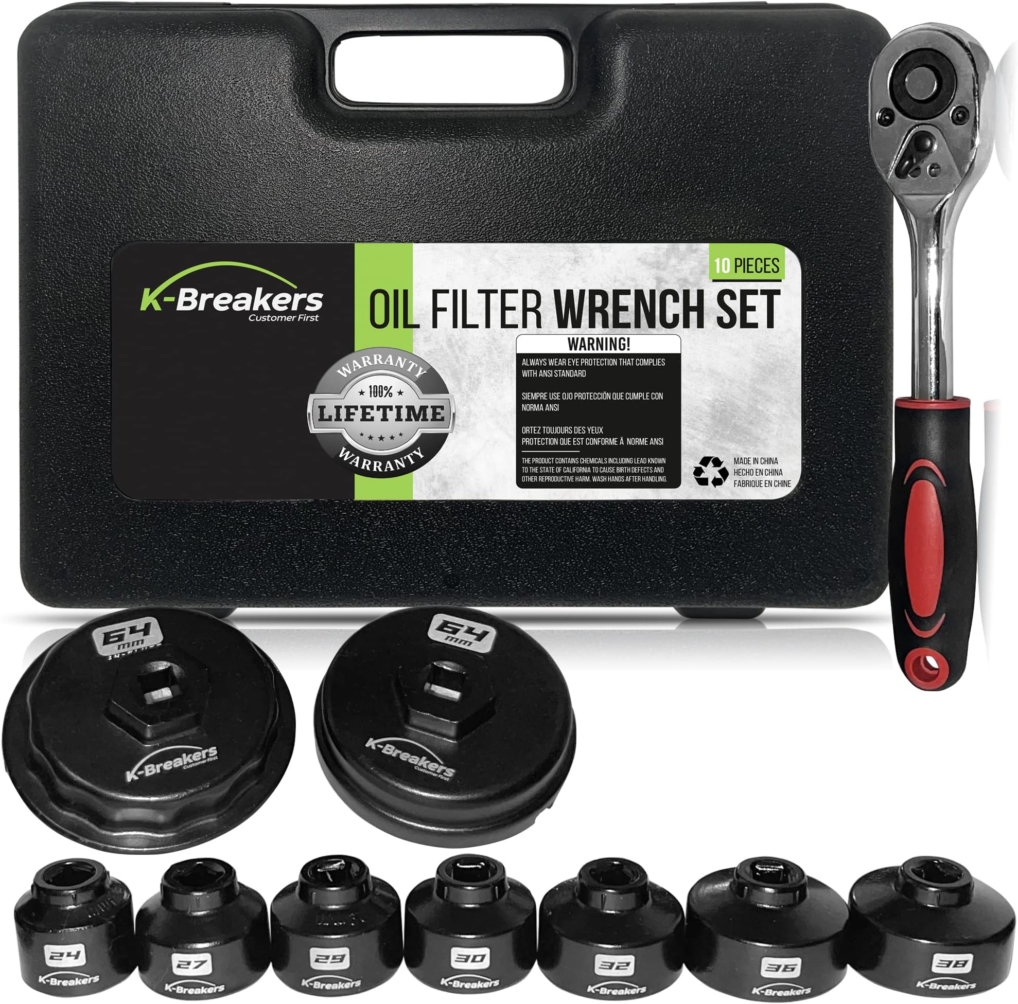 Amazon.com: K-Breakers Universal Adjustable Oil Filter Wrench, Heavy ...