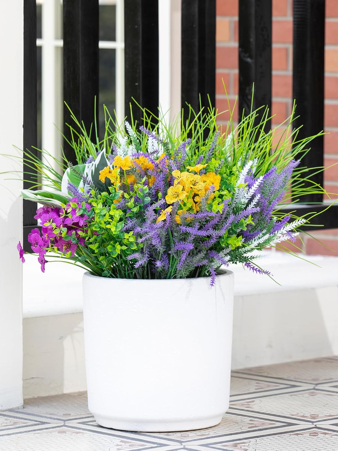 Amazon.com: 25 Bundles Fake Plants Outdoor with Artificial Lavender ...