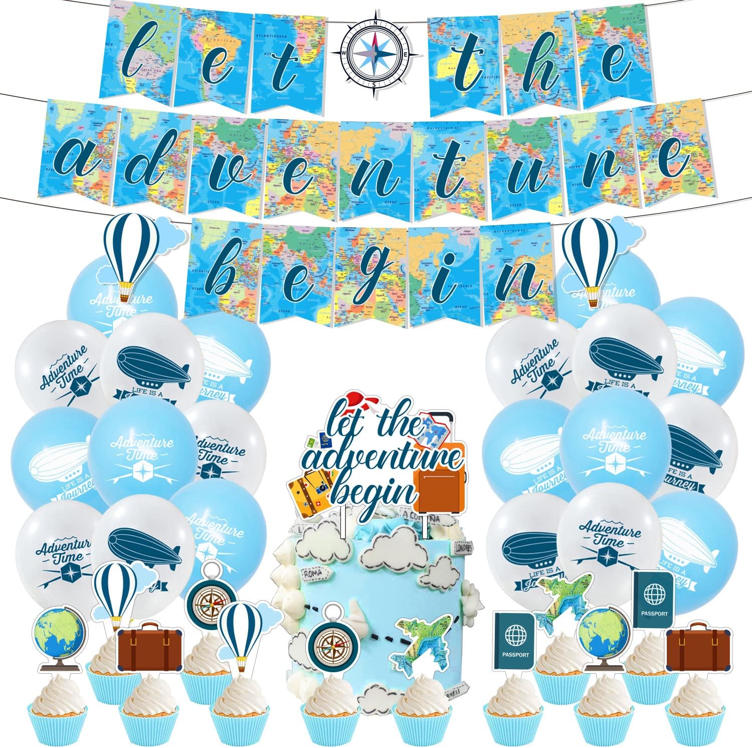 Amazon.com: Adventure Travel Themed Party Decorations for Birthday Let ...