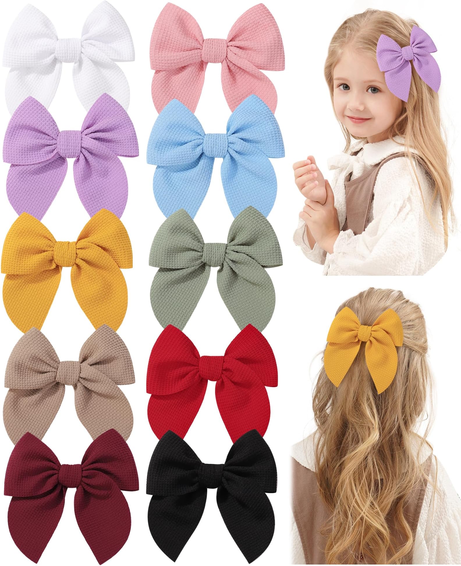 Amazon.com : Slevaty 12 PCS Hair Bows for Women, Hair Ribbon with Long ...