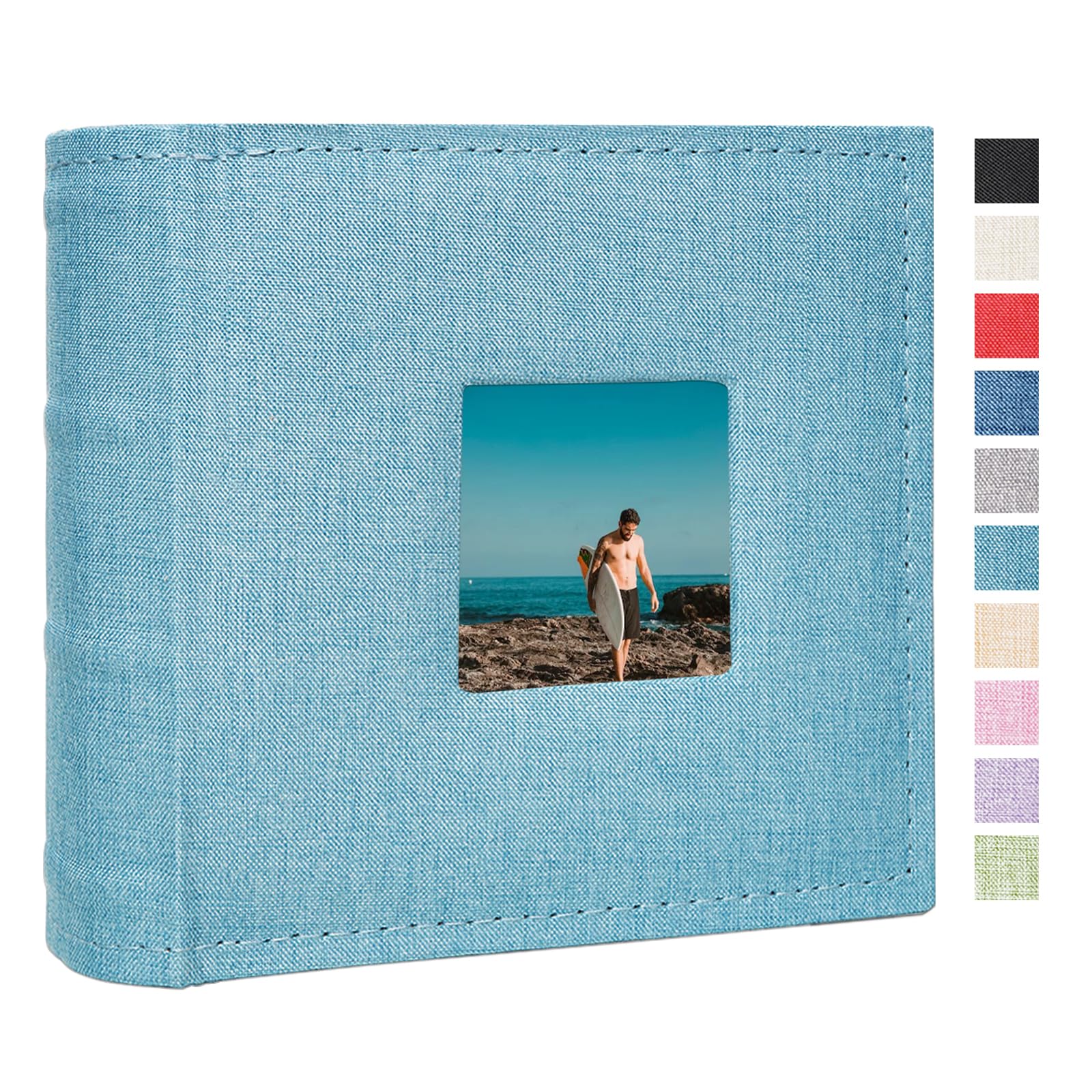Amazon.com: Cherrich Small Photo Album 4x6 100 Pockets with Writing Space Linen Cover Picture ...