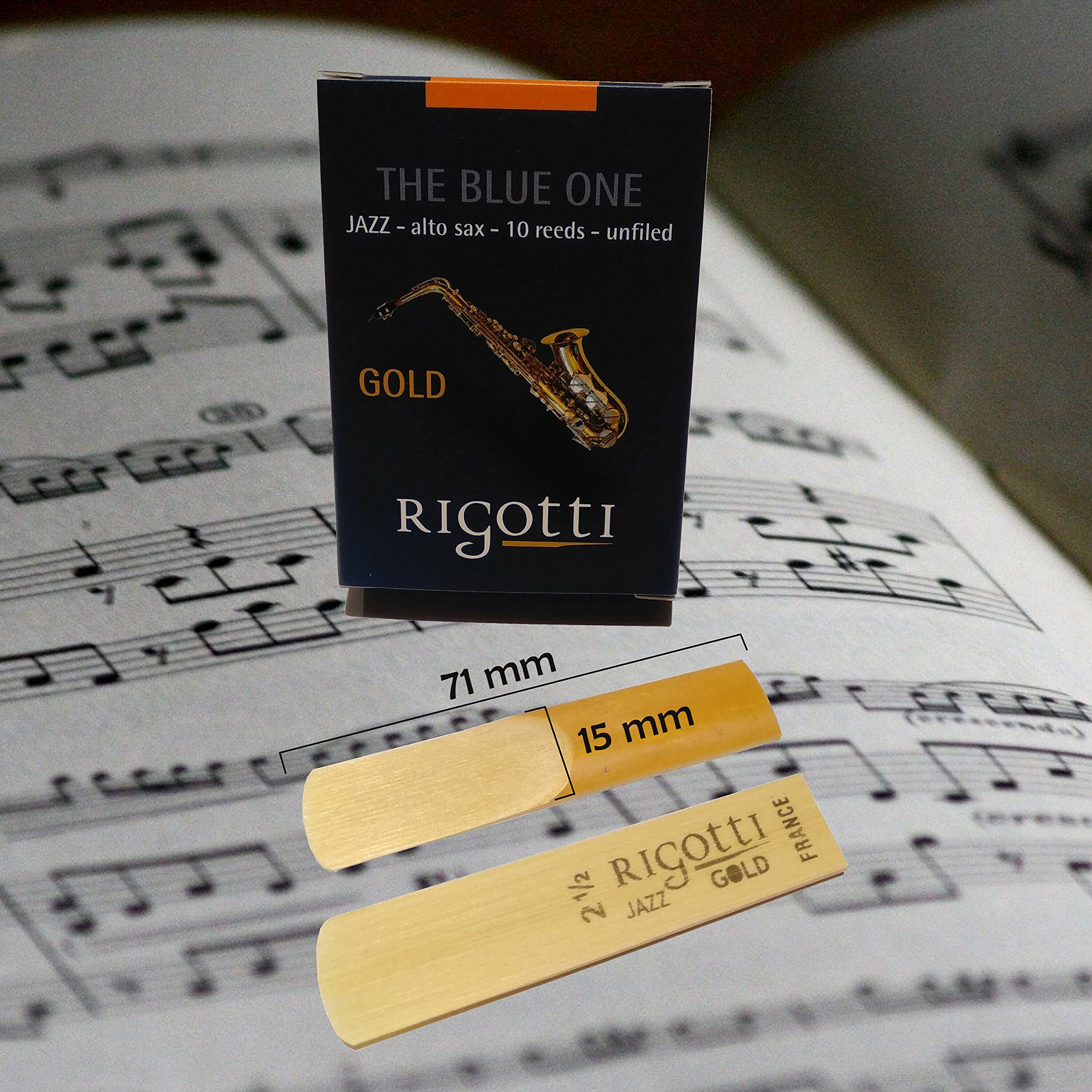 Rigotti Gold Jazz Reeds Rigotti RG.JSA Gold Jazz Alto Saxophone Reeds ...