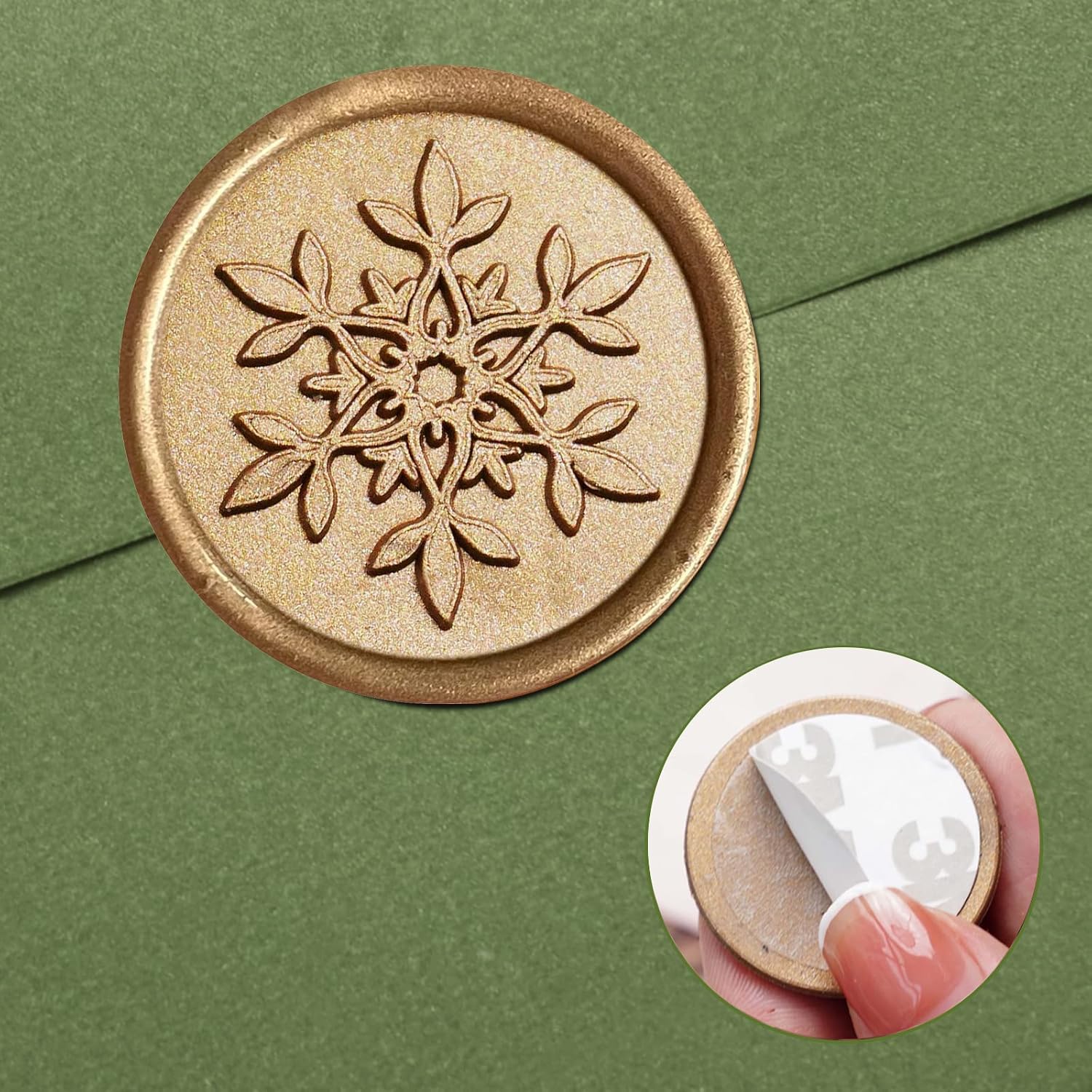 Amazon.com: 50 Pack Self Adhesive Wax Seal Stickers, Snowflake Stickers ...