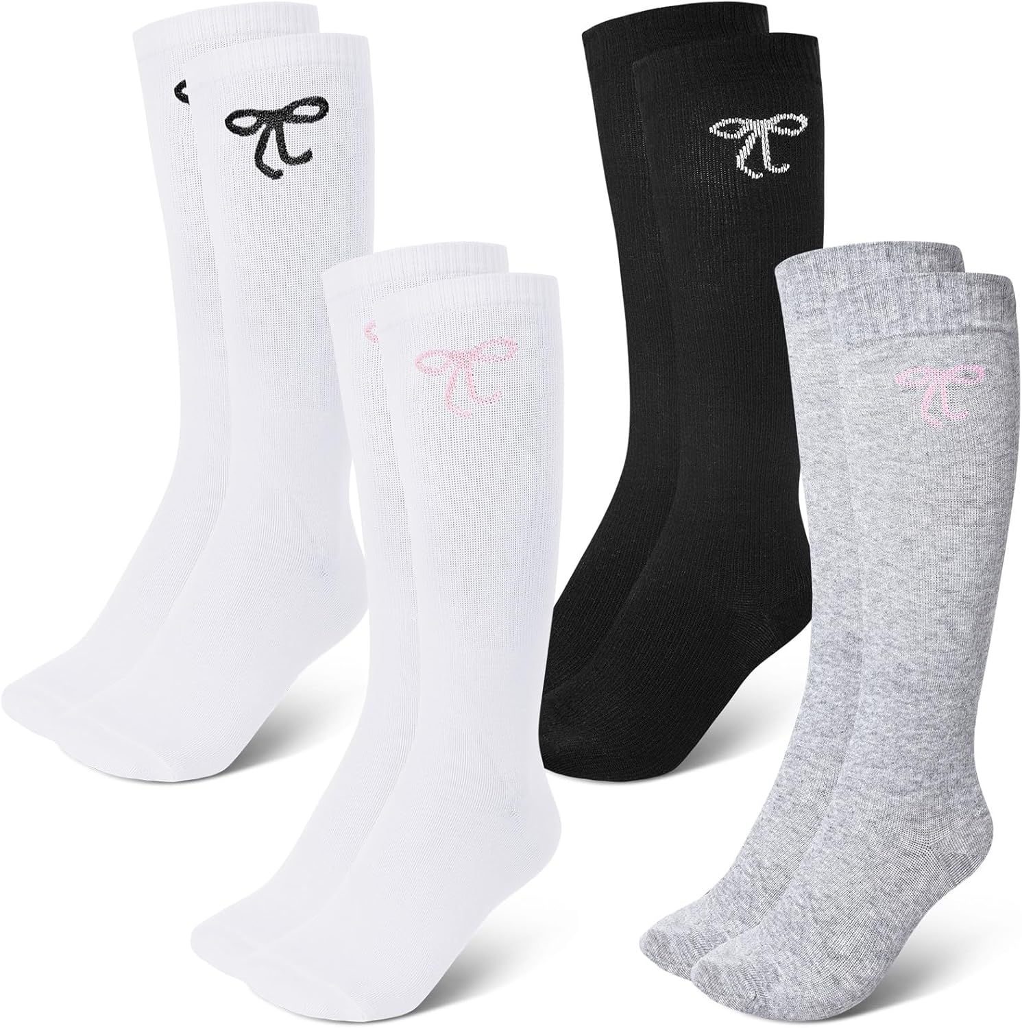 Amazon.com: Jamntower 4 Pairs Bow Compression Socks for Women Pregnancy ...