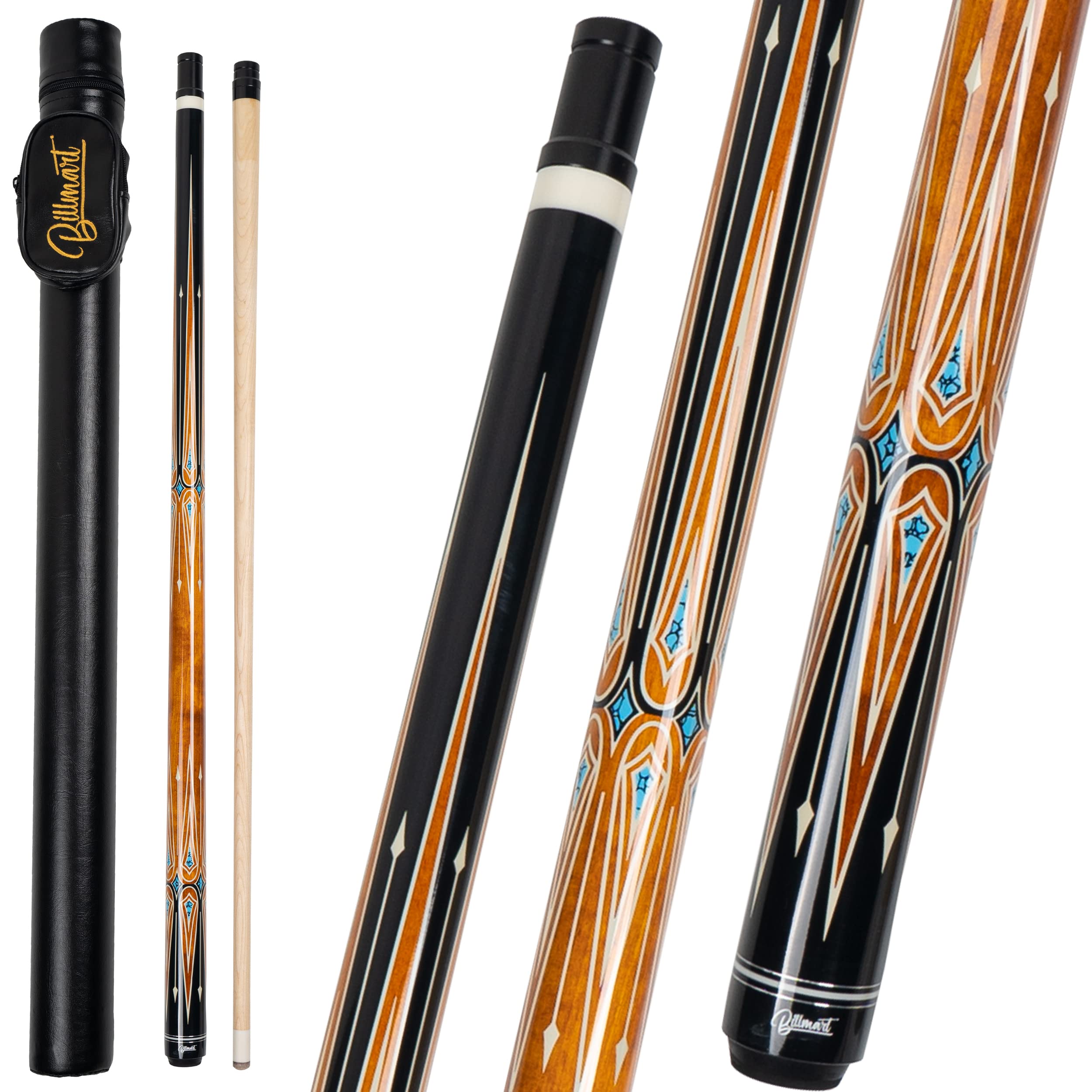 Pool Cue Stick, Billiard Cue Sticks with Hard Case, 2-Pieces 58" Pool ...