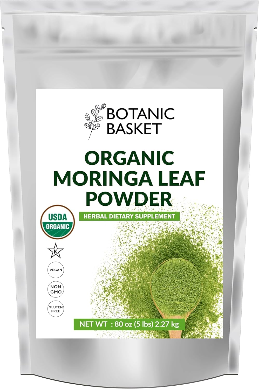 Amazon.com: Botanic Basket Organic Moringa Leaf Powder 5 lbs, 5 Pound ...