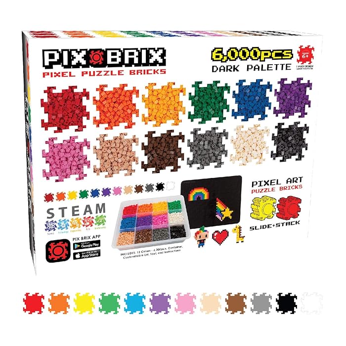 Buy Pix Brix Pixel Art Puzzle Bricks – 6,000 Piece Pixel Art Container ...