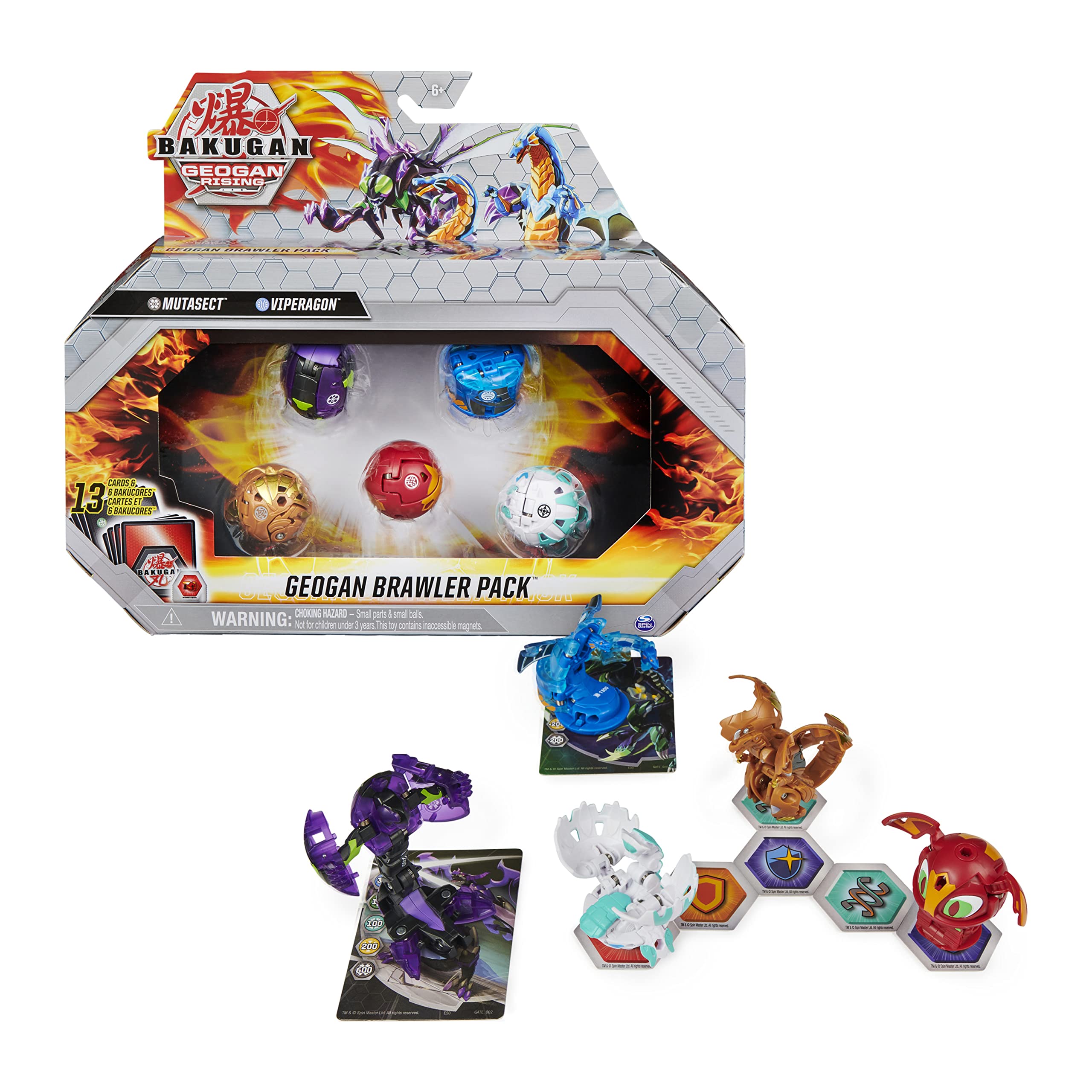 Bakugan Geogan Brawler 5-Pack, Exclusive Mutasect and Viperagon Geogan ...