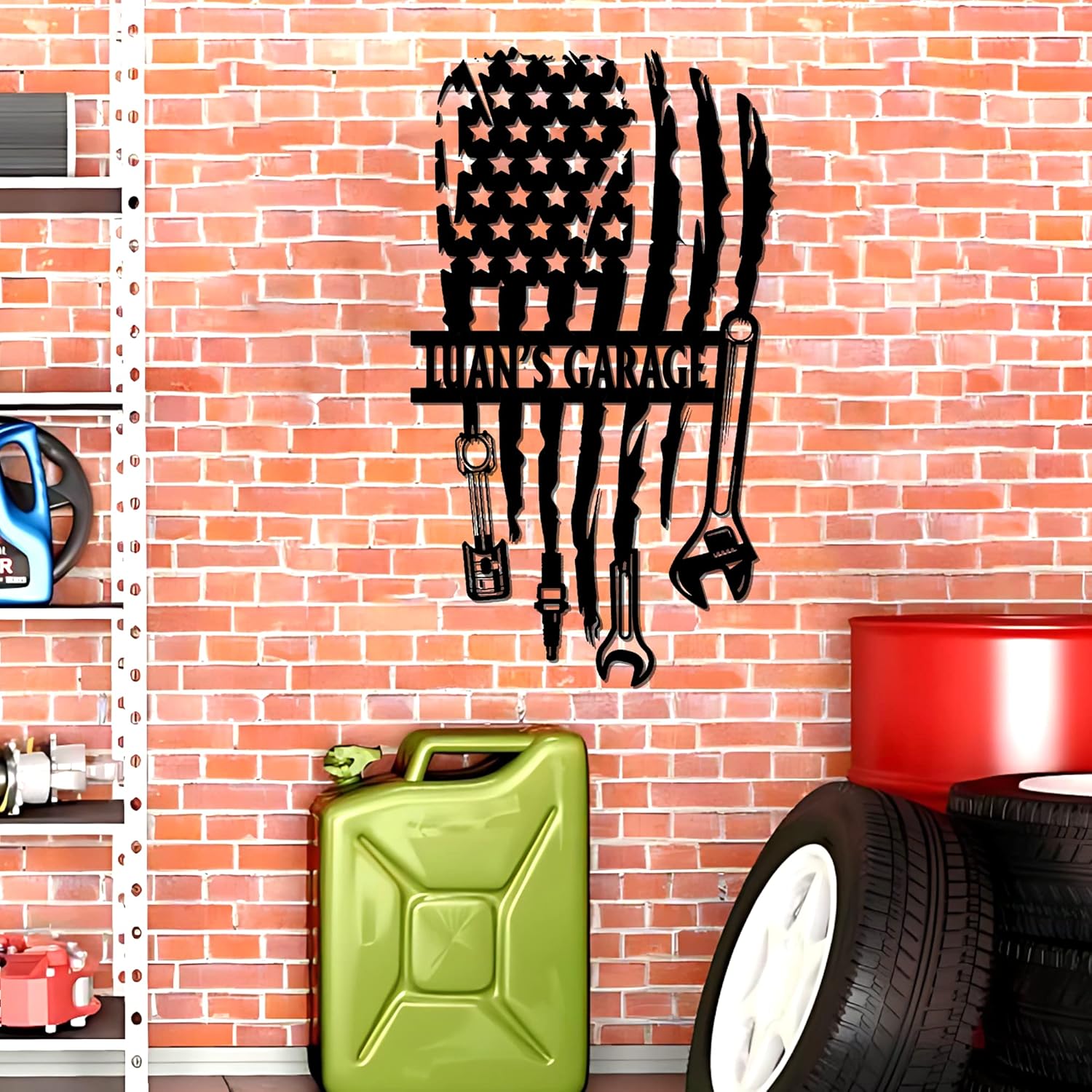 Amazon.com: GodLover Luxury Personalized American Flag Tool Metal Sign ...