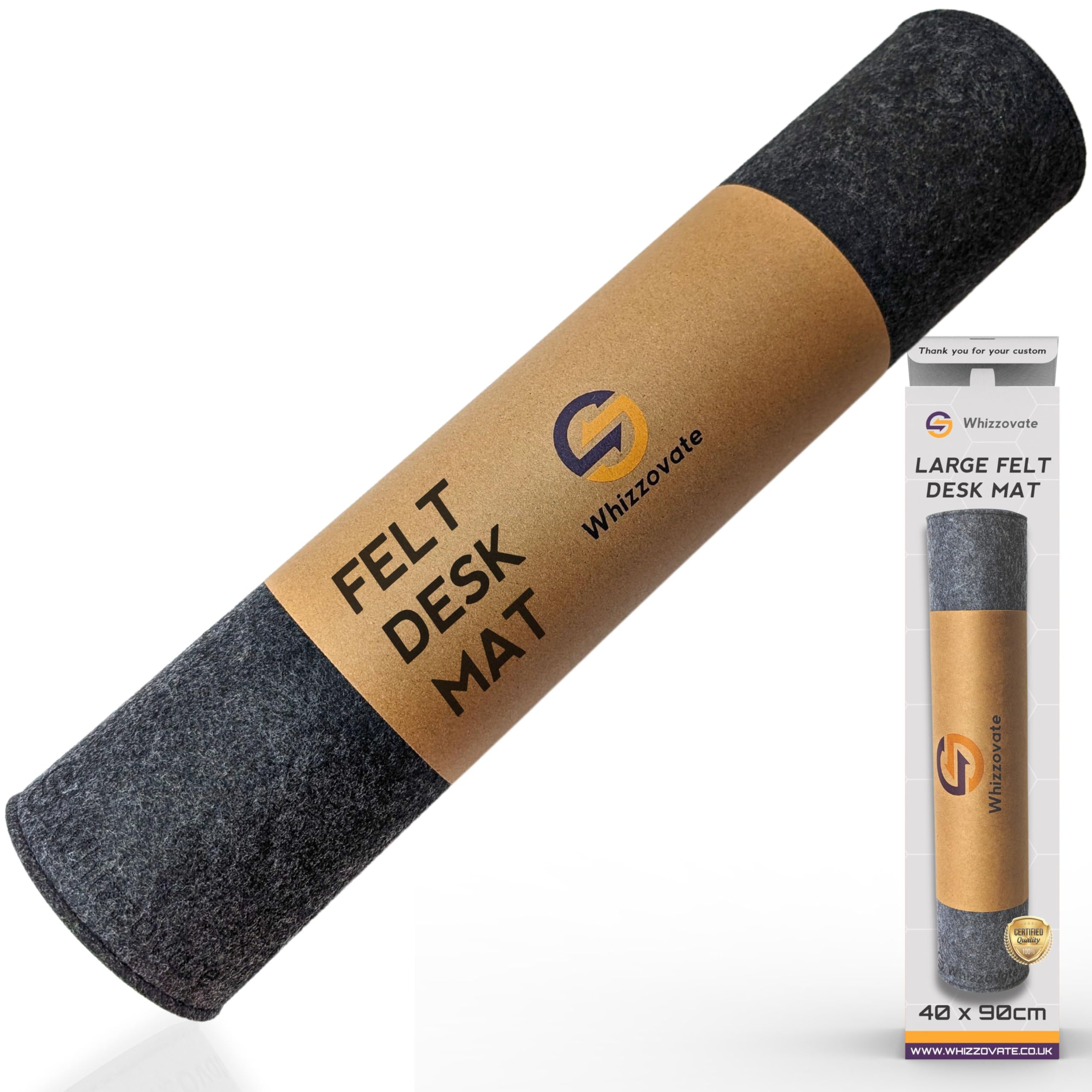 Felt Desk Mat for Office | Large 40 x 90cm Desk Pad | Grey Table ...