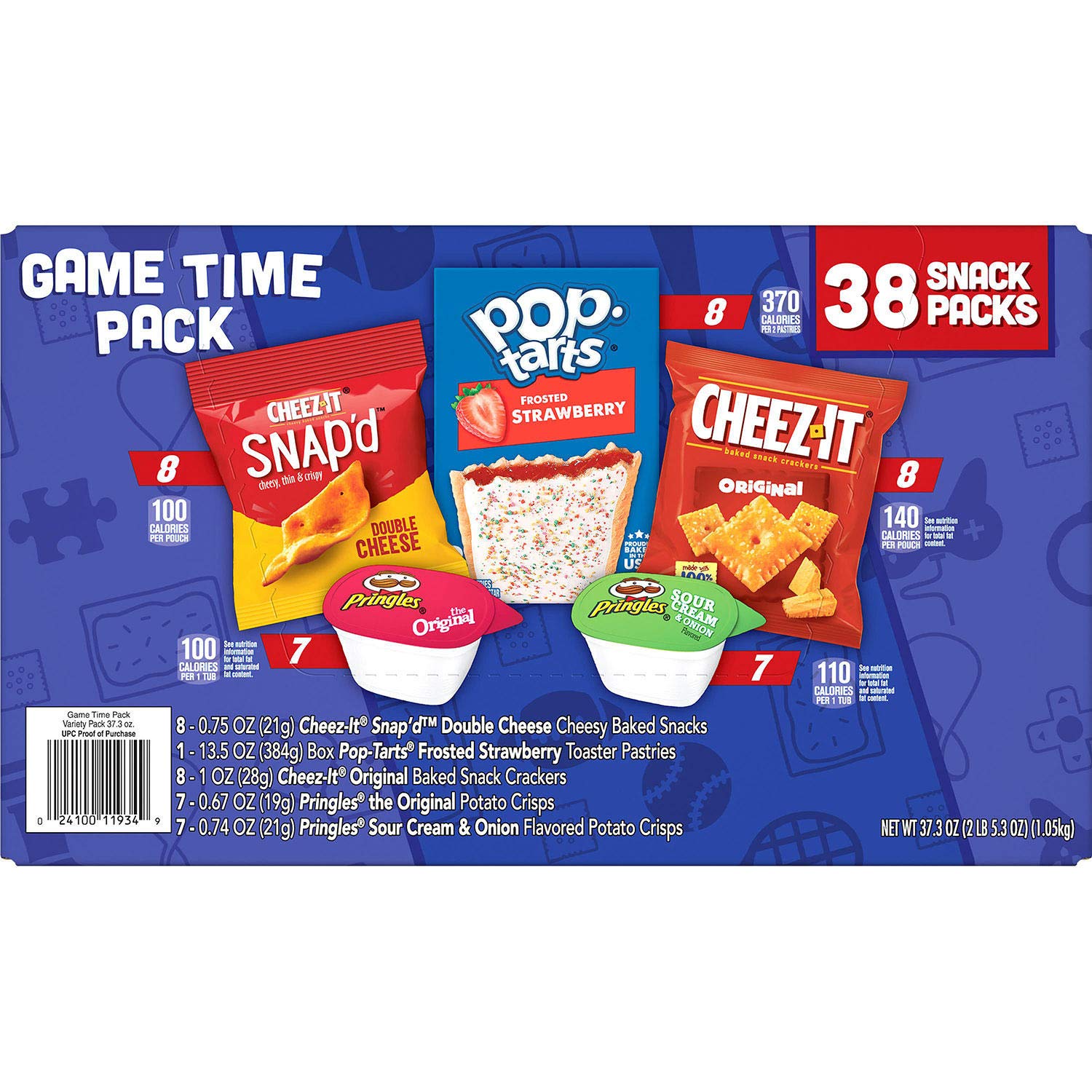 Amazon.com: Kellogg's Game Time Snacks, Variety Pack (38 Pk.), 37.3 Oz ...