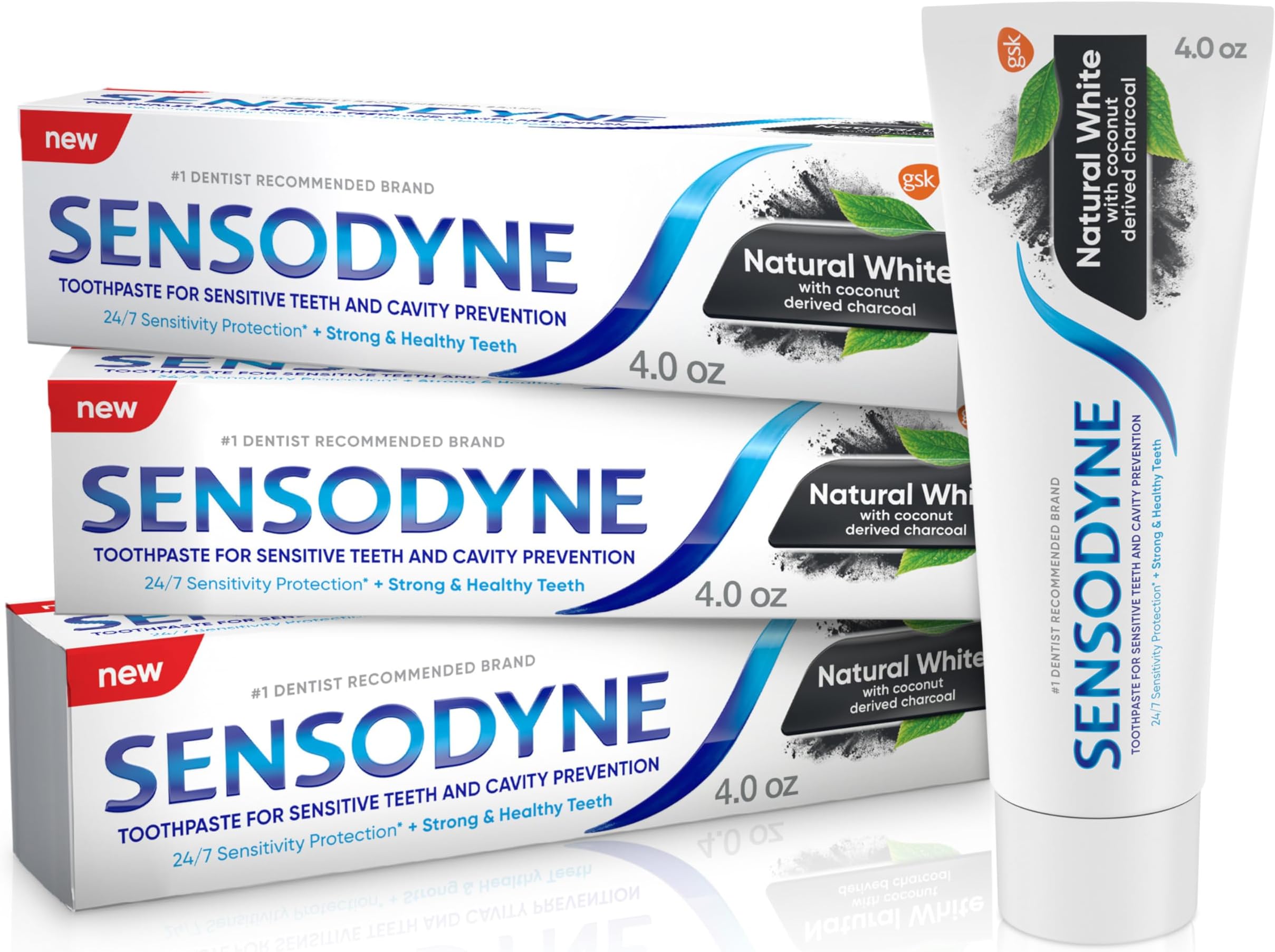 Amazon.com : Sensodyne Natural White Whitening Toothpaste, Charcoal ...