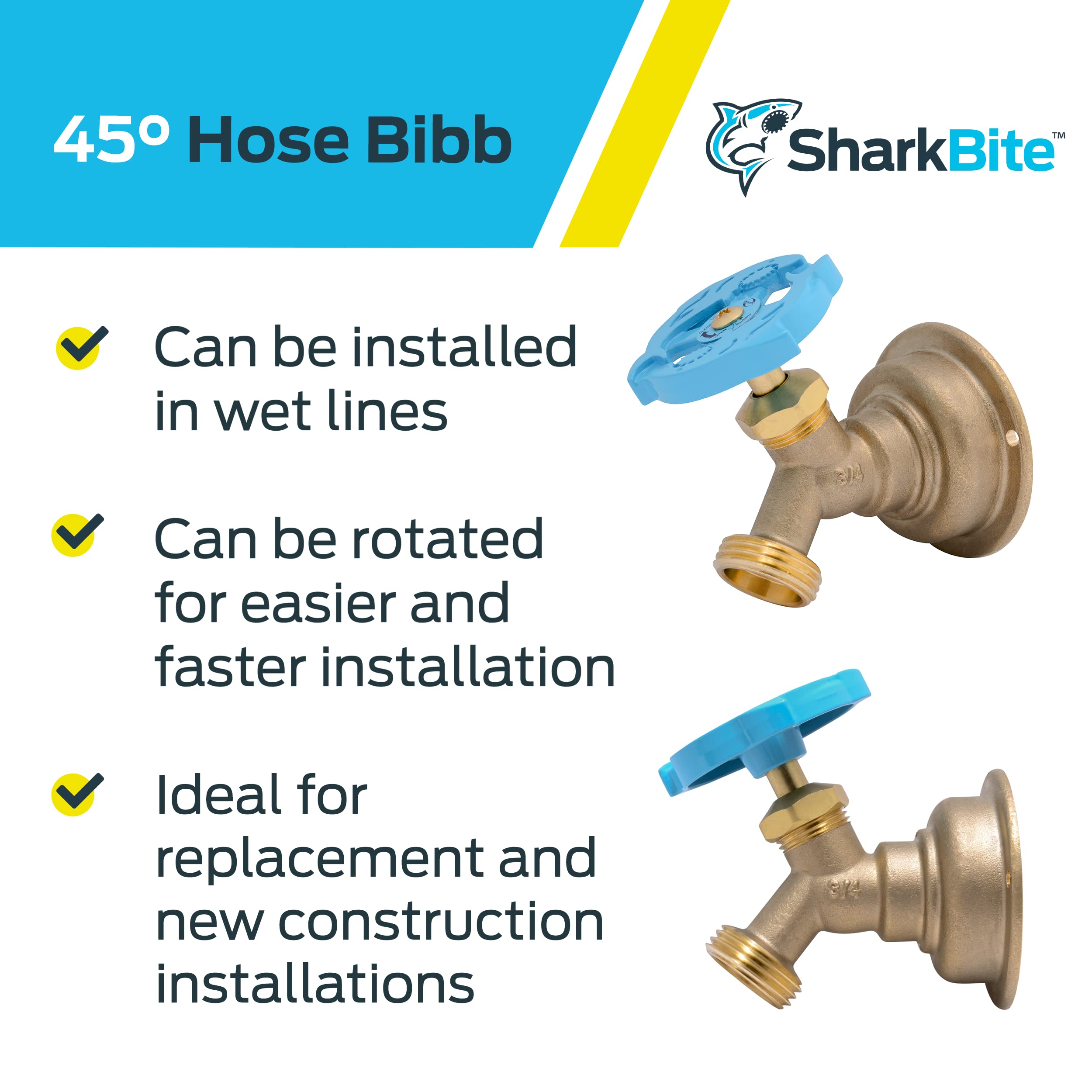 Snapklik.com : 3/4 X 3/4 Inch MHT 45 Degree Hose Bibb, Multi Turn, Push ...