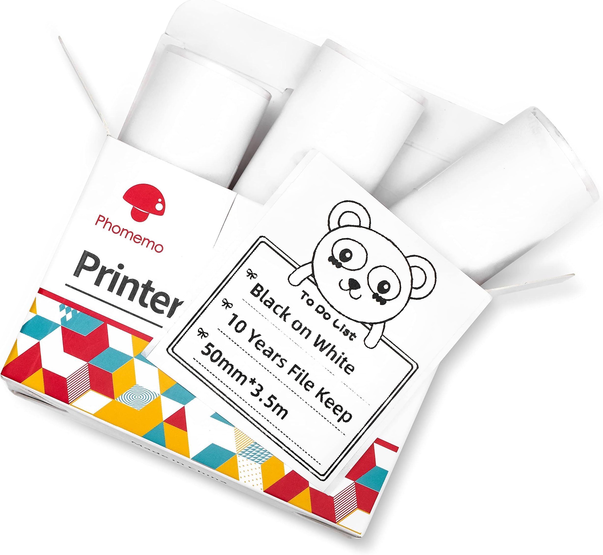 Phomemo T02/M02X/M02L/Q02 Sticker Paper - 3 Rolls of Self-Adhesive ...