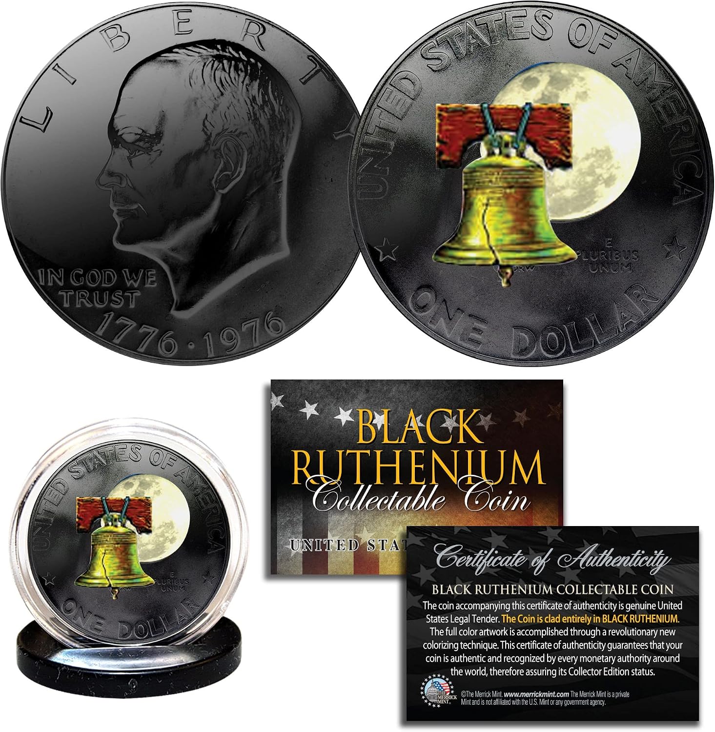Merrick Mint Dual Black Ruthenium & Colorized 1976 Bicentennial ...