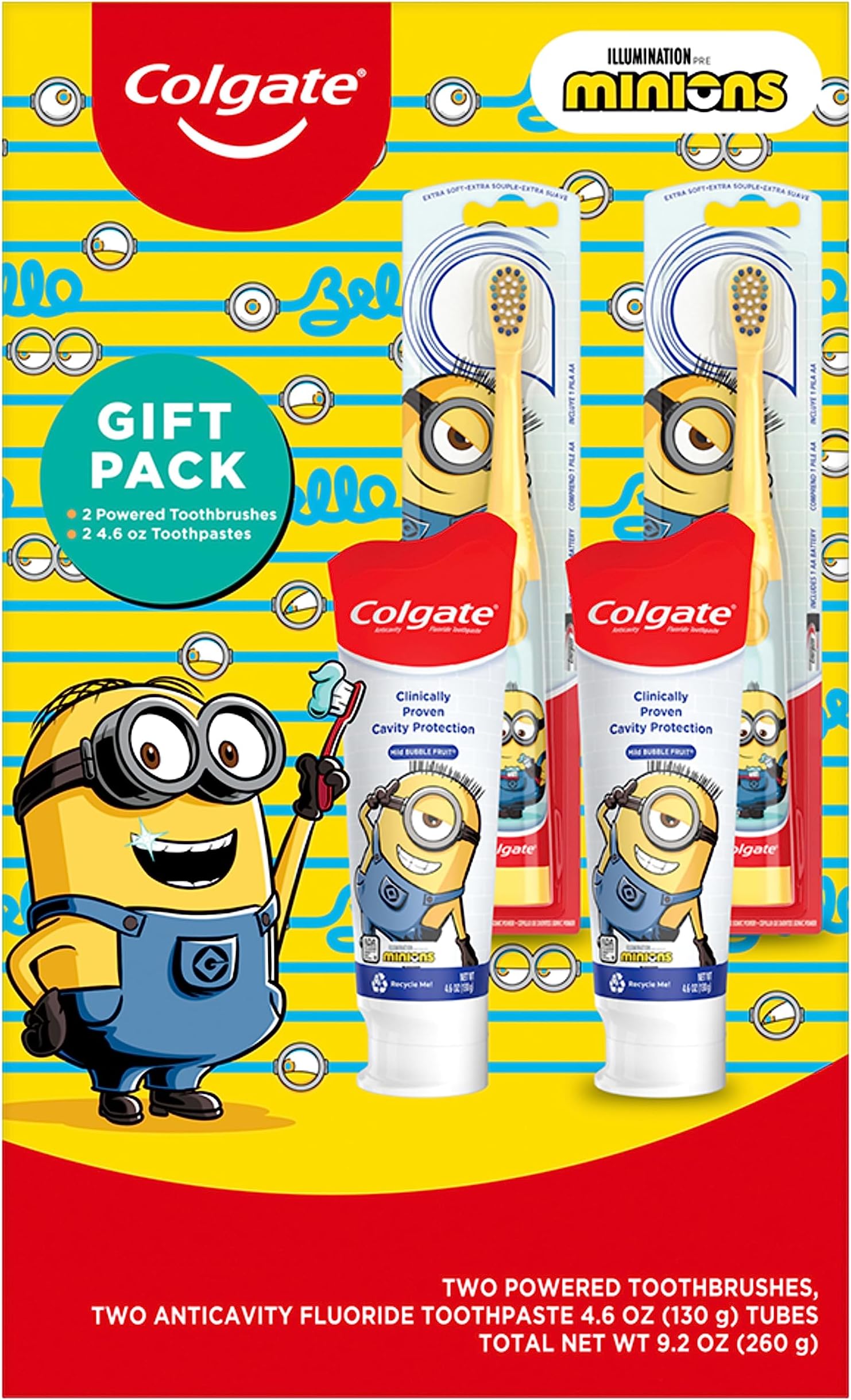Amazon.com: Colgate Kids Toothbrush Set with Toothpaste, Minions ...
