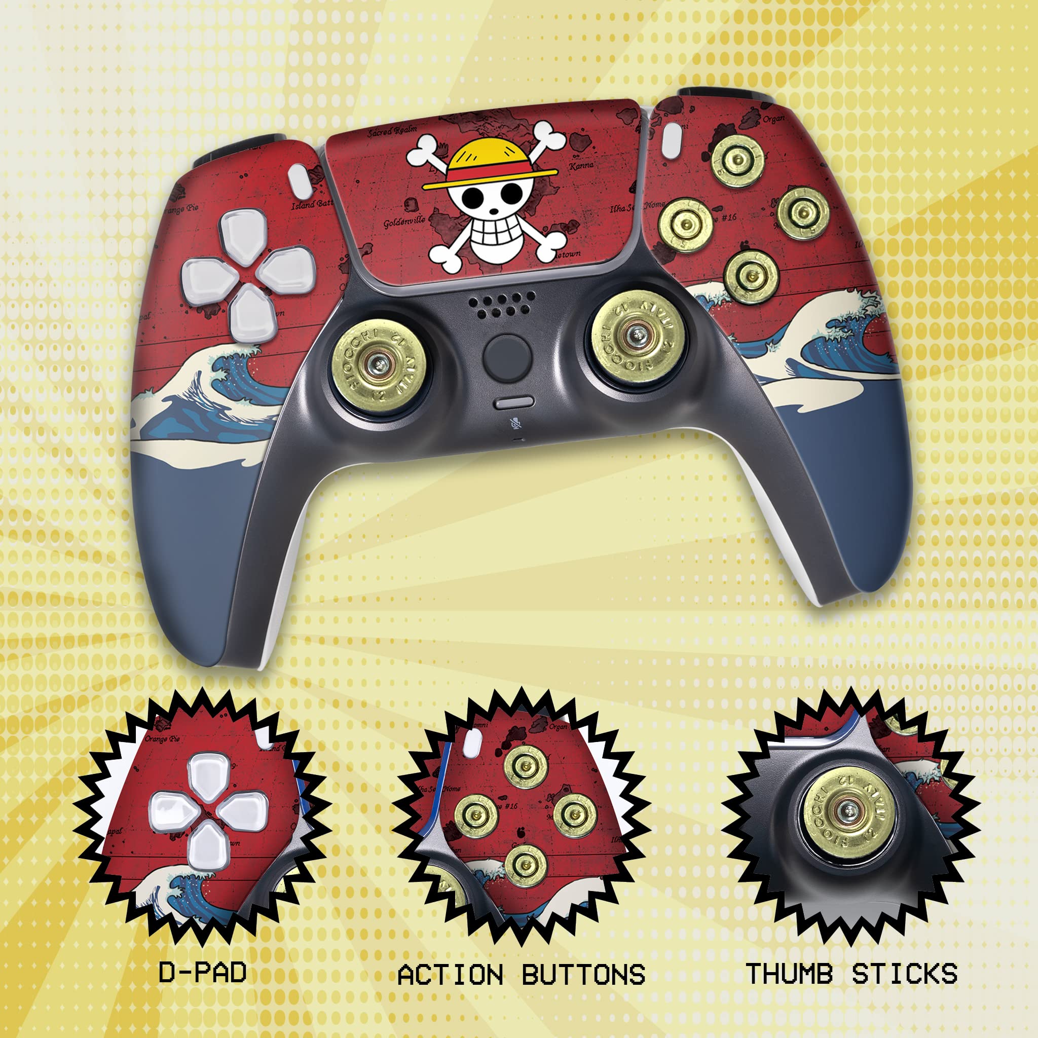 Snapklik.com : One Peice Bullet Custom PS-5 Controller Wireless Compatible