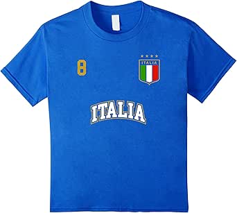 Amazon.com: Italy Shirt Number 8 Soccer Team Sports Italian Flag ...