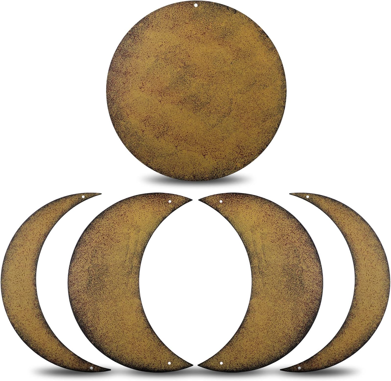 Amazon.com: Moxweyeni 5 Pieces Metal Moon Phase Wall Decor Rusty Moon ...