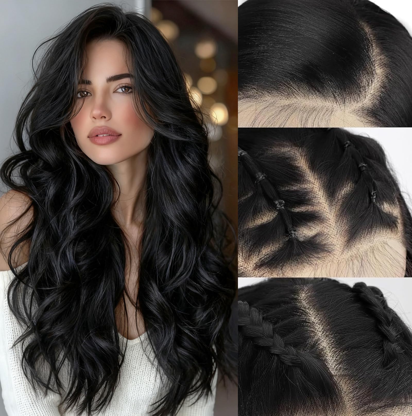 Snapklik.com : SUKRI Black Synthetic Lace Front Wig 134 HD Lace Wave ...
