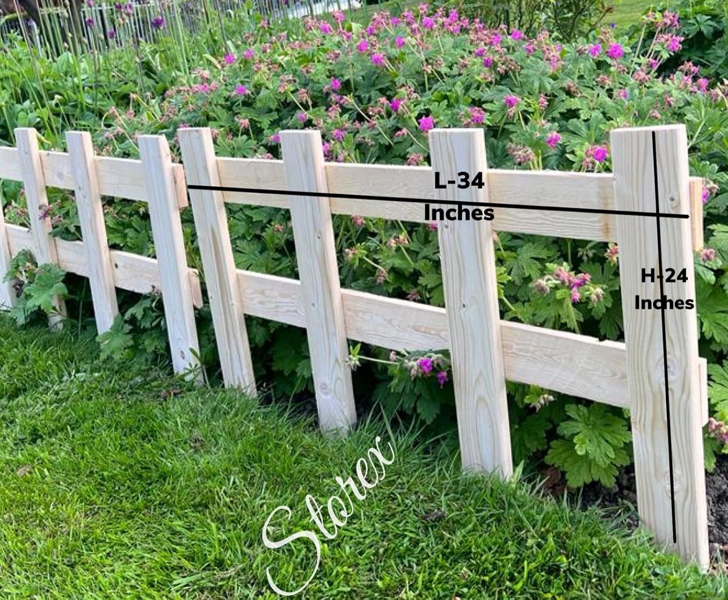 STOREX Large Wooden Panel Picket Fencing Garden Wood Path Panel Border ...