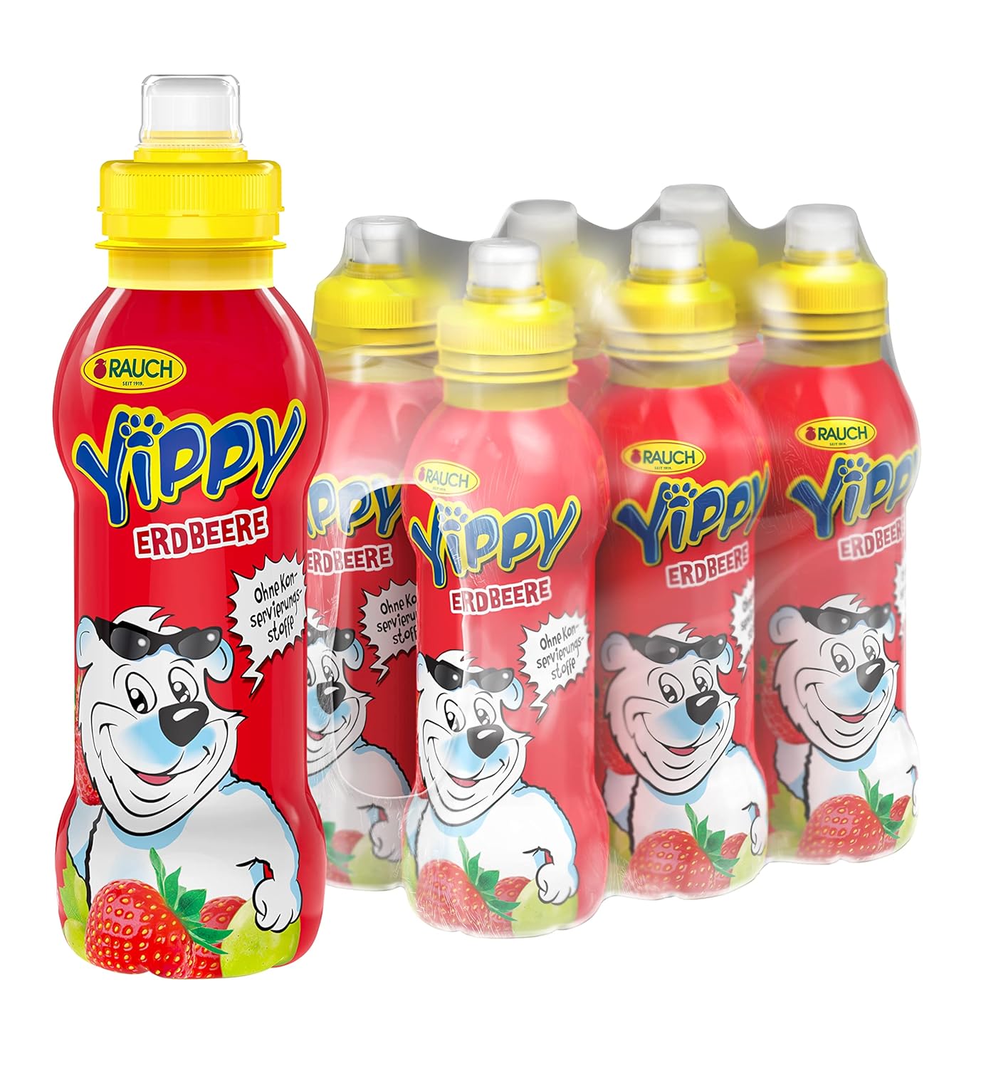 Rauch Yippy Erdbeere 6er Pack, Einweg (6x330ml) : Amazon.de ...