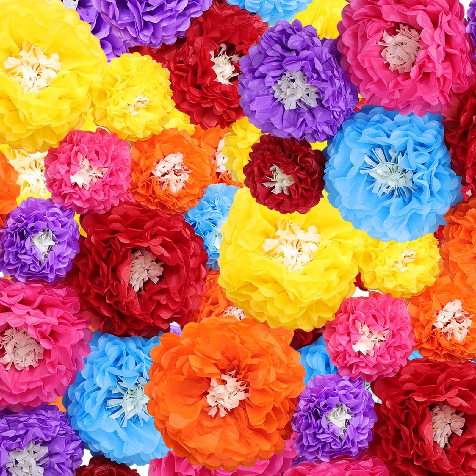 Amazon.com: 18 Pcs Paper Flower Tissue Paper Fiesta Flowers DIY ...