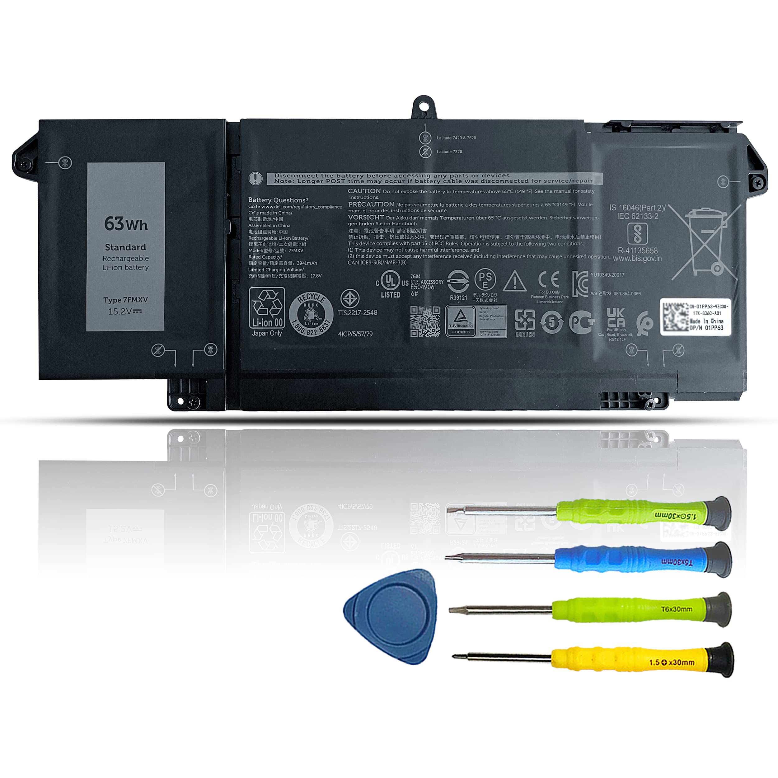 Amazon.com: BOWEIRUI 7FMXV Laptop Battery Replacement for Dell Latitude ...