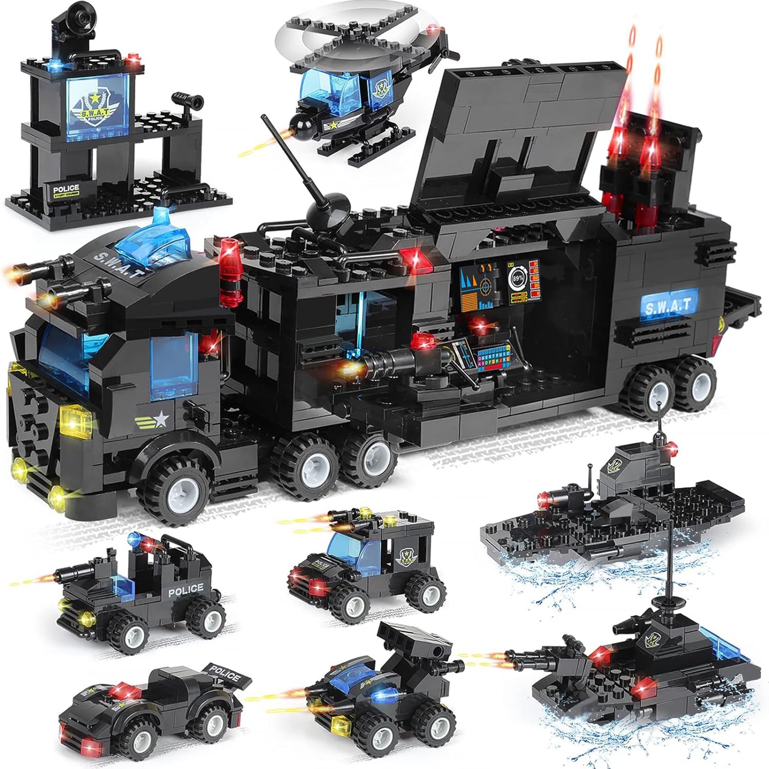 Snapklik.com : WishaLife 1100 Pieces City Police Station Building Kit ...