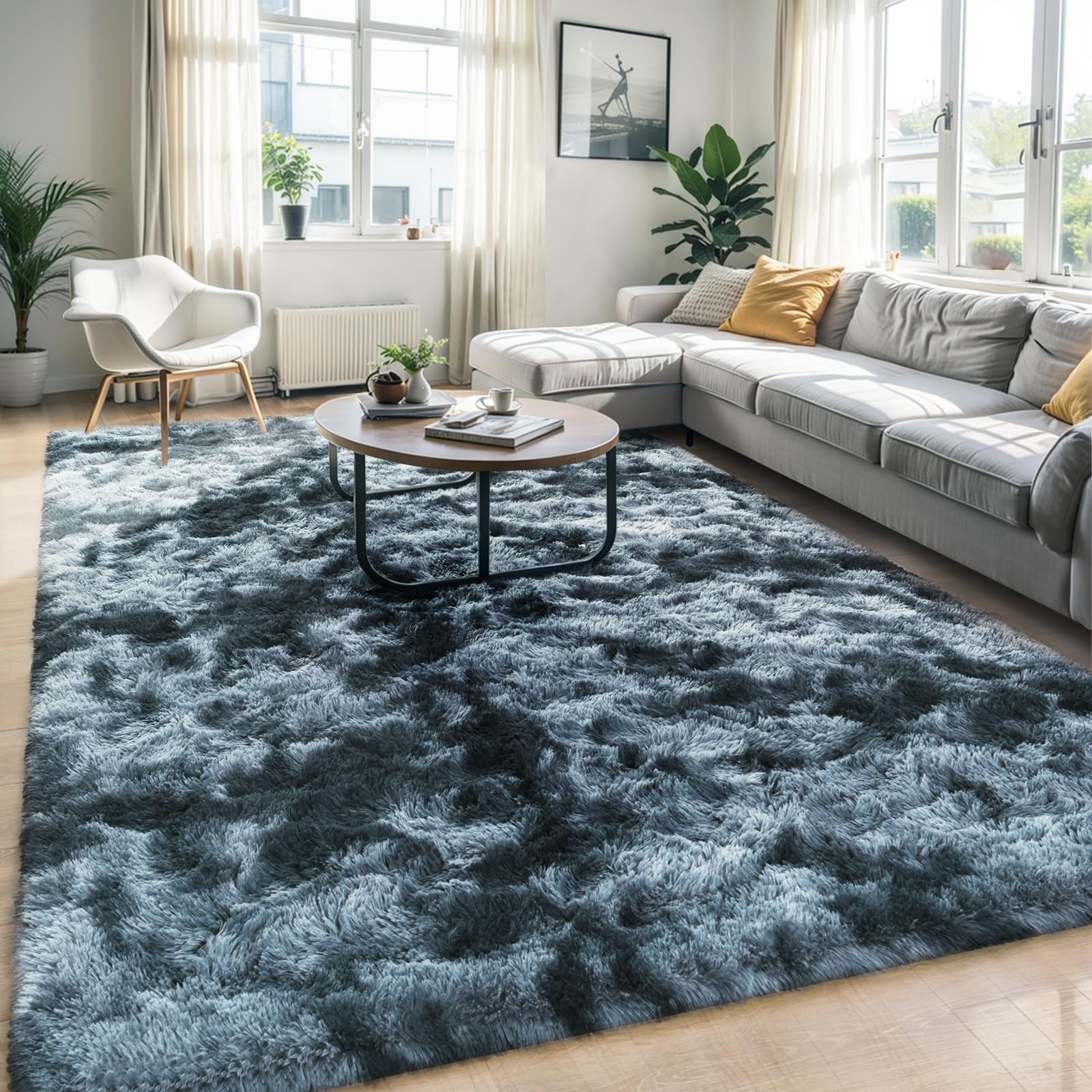 Amazon.com: ULTSOFE Fluffy Soft Living Room Bedroom Rug, 4x6 Area Rugs ...