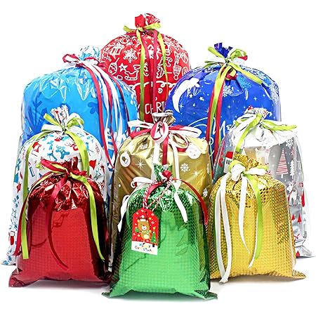 Amazon.com: PRETYZOOM Christmas Drawstring Gift Bags 30pcs Large Size ...