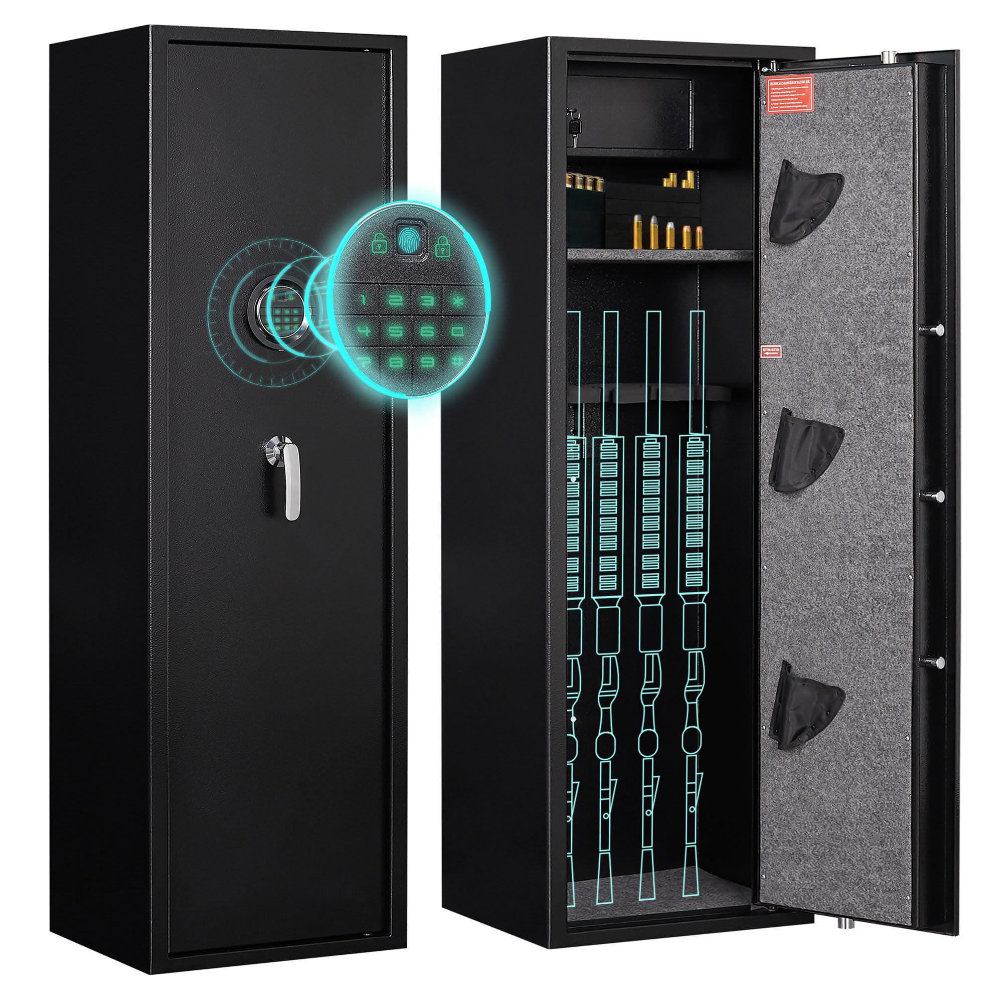 57 Large 5 Gun Cabinet For Rifles And Pistols Biometric | Desertcart INDIA