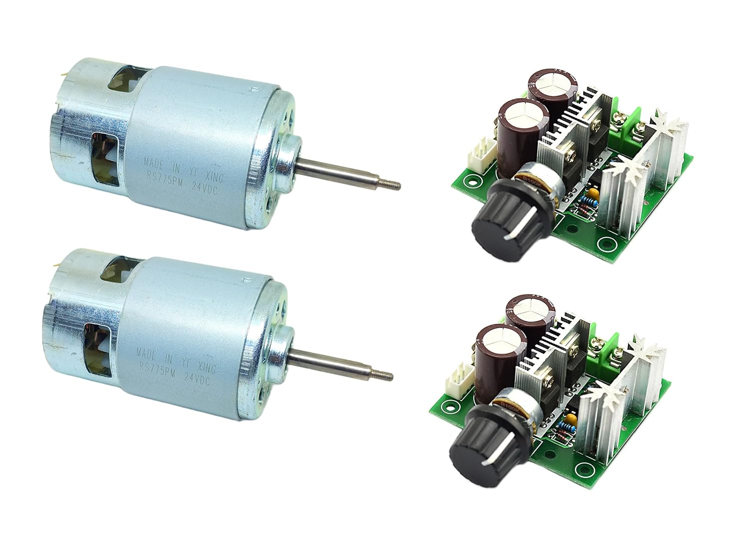 INVENTO 2Pcs RS755 DC Motor 24V DC High Speed 19000 RPM Multi-Purpose ...