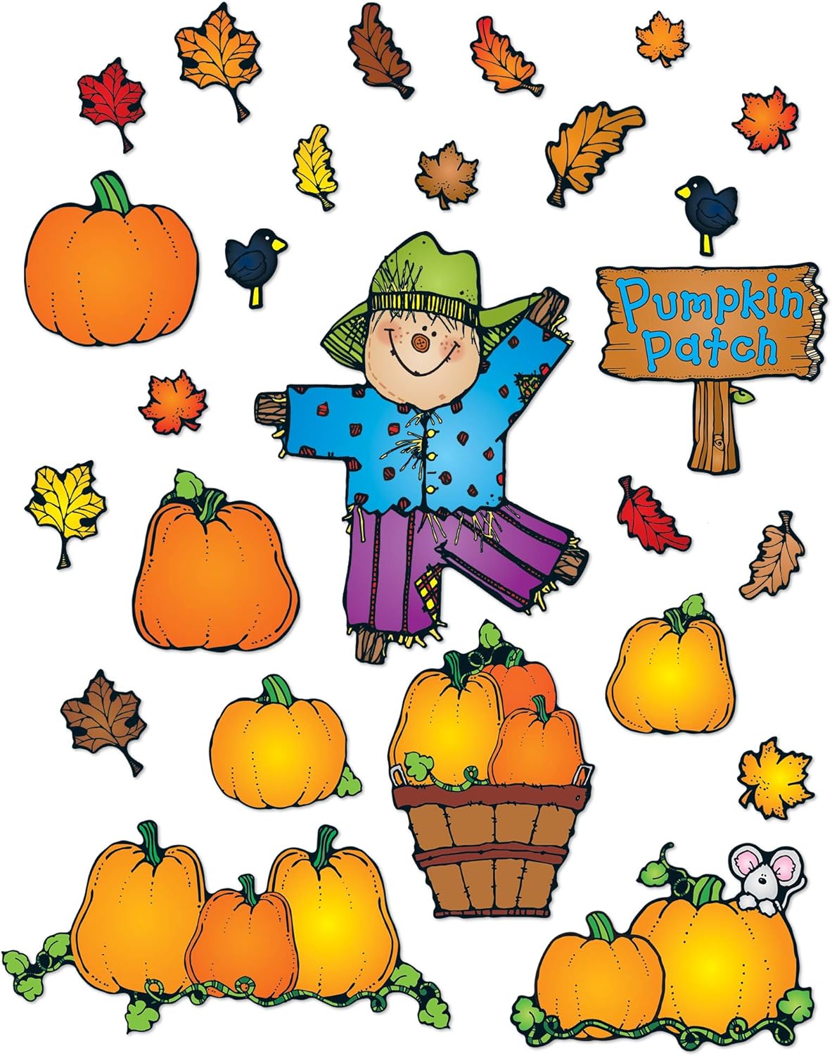 Amazon.com : Carson Dellosa 32pc Pumpkin Patch Farmhouse Bulletin Board ...