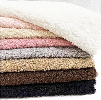Amazon.com: Sherpa Fleece Fabric High-Density Soft Curly Woolly Pile ...