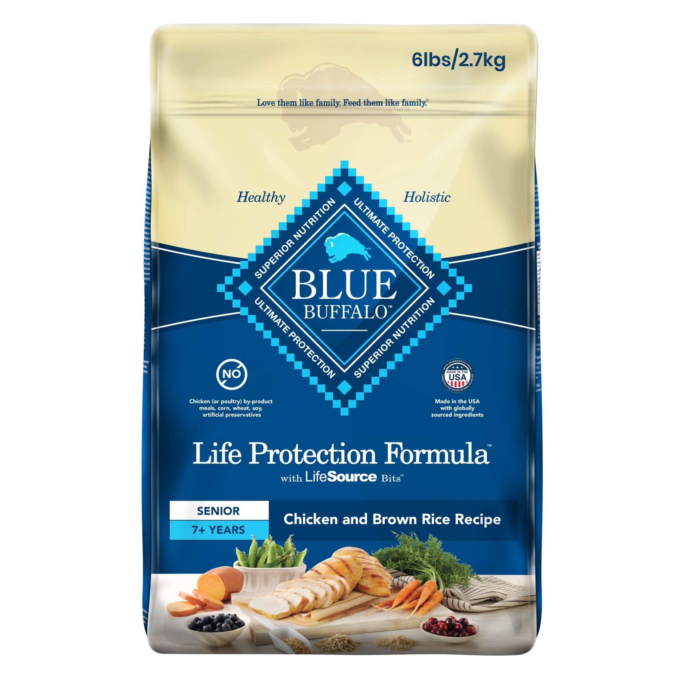 Blue Life Protection Formula Natural Dry Dog Food Senior Chicken, 2.7kg ...
